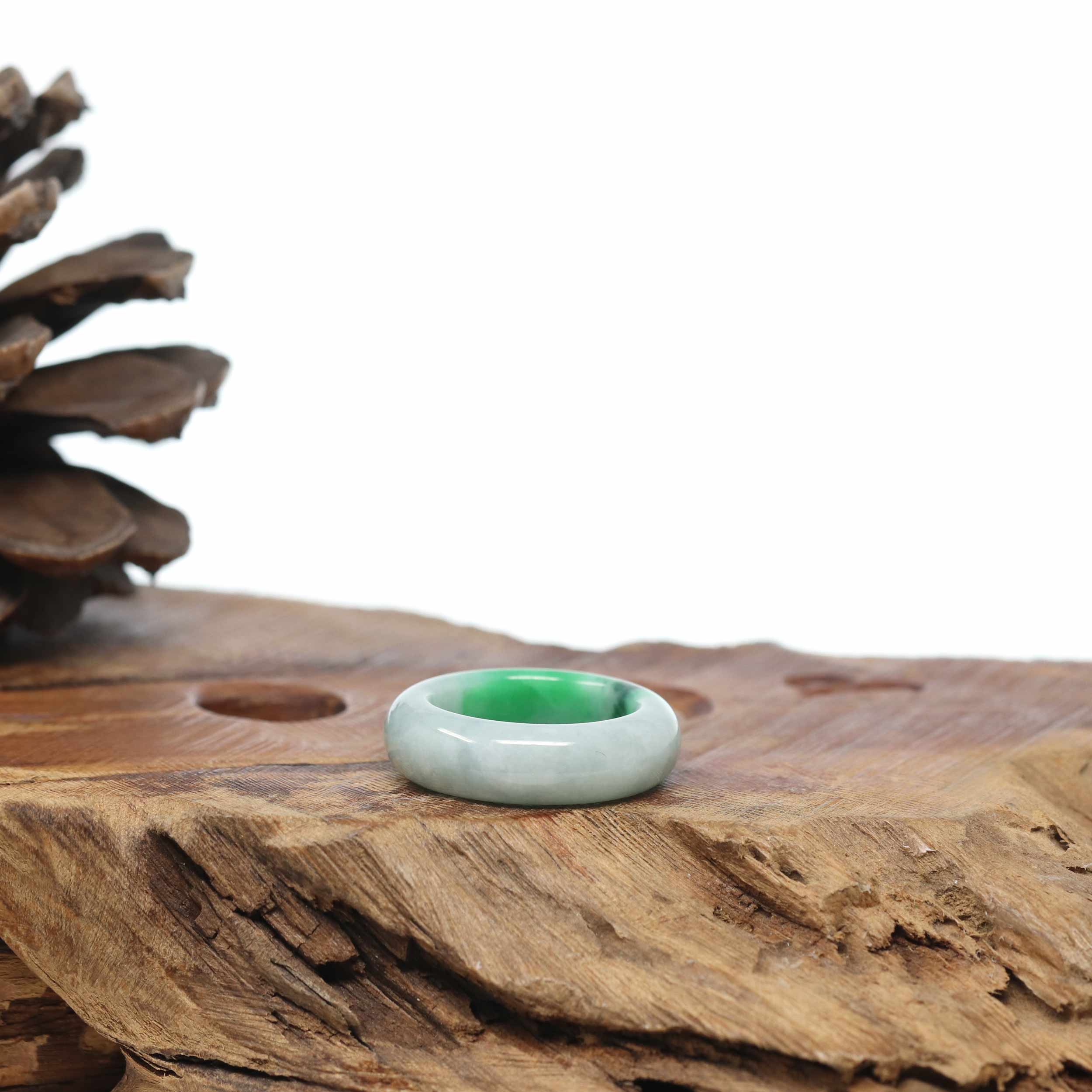 Baikalla Vibrant Apple-Green & White Burmese Jadeite Jade Traditional ...