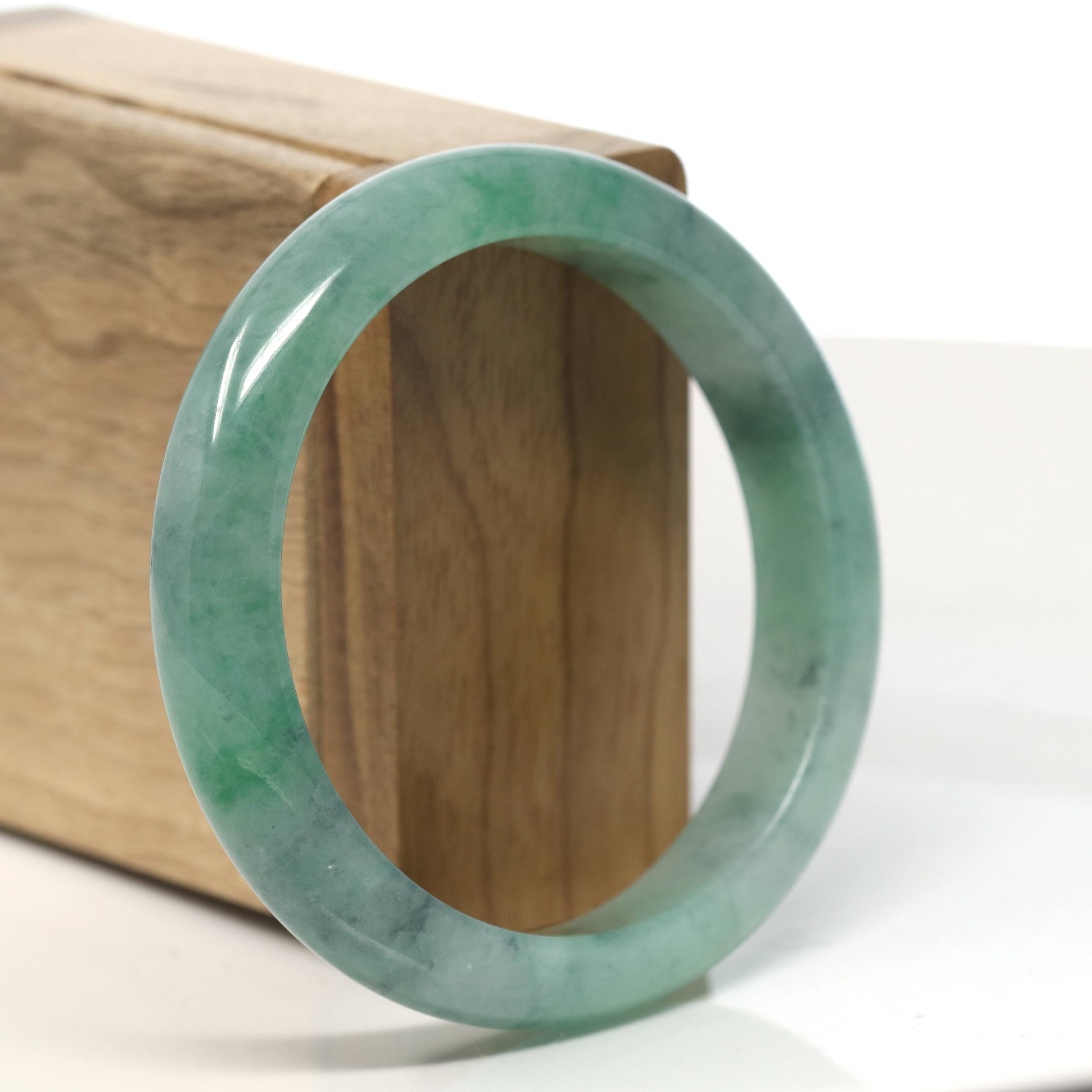 Baikalla Natural Jadeite Jade Bangle Bracelet (58 mm) #T839 – BKLA