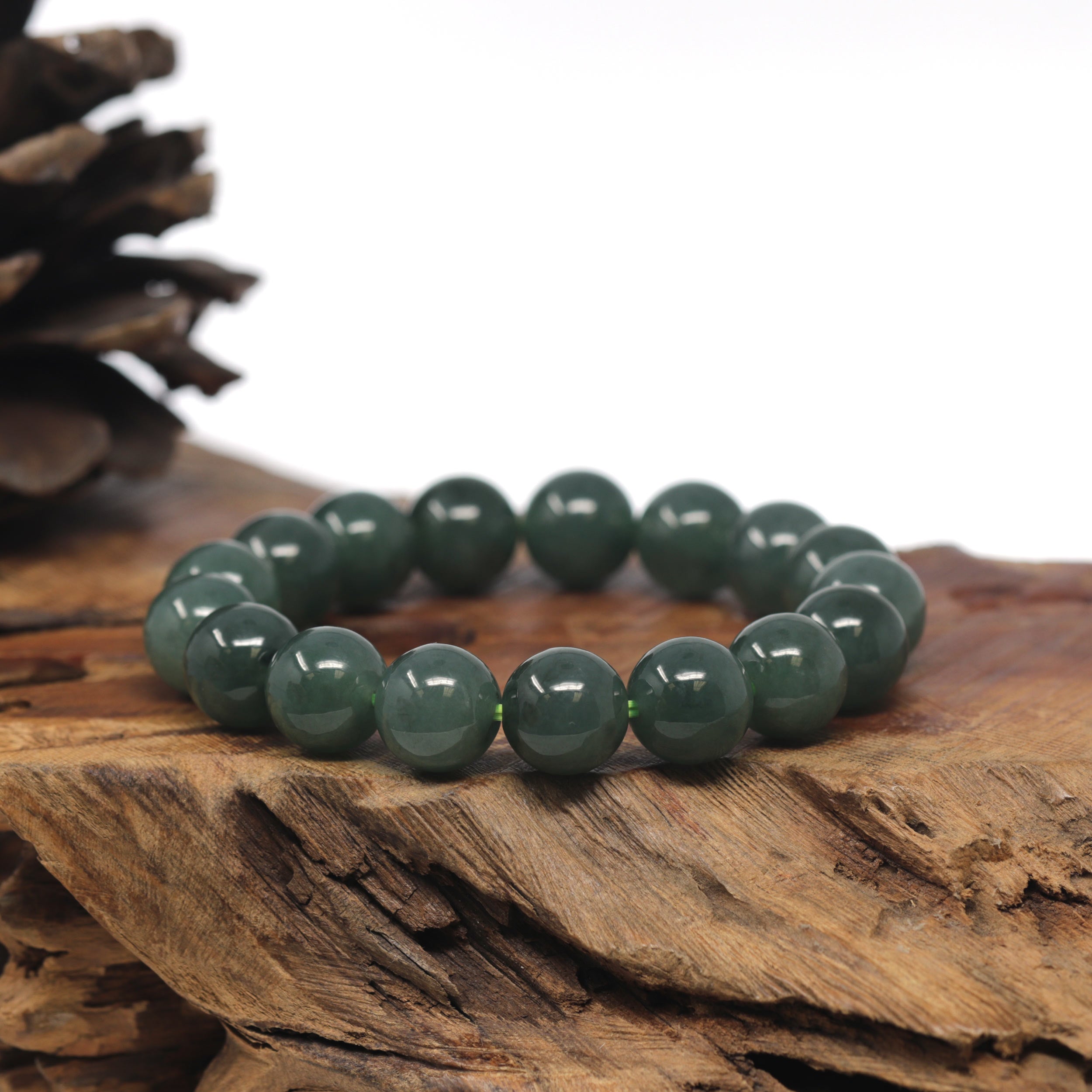 Natural Jadeite Jade Beads Bracelet | Real Jade Jewelry | Baikalla ...