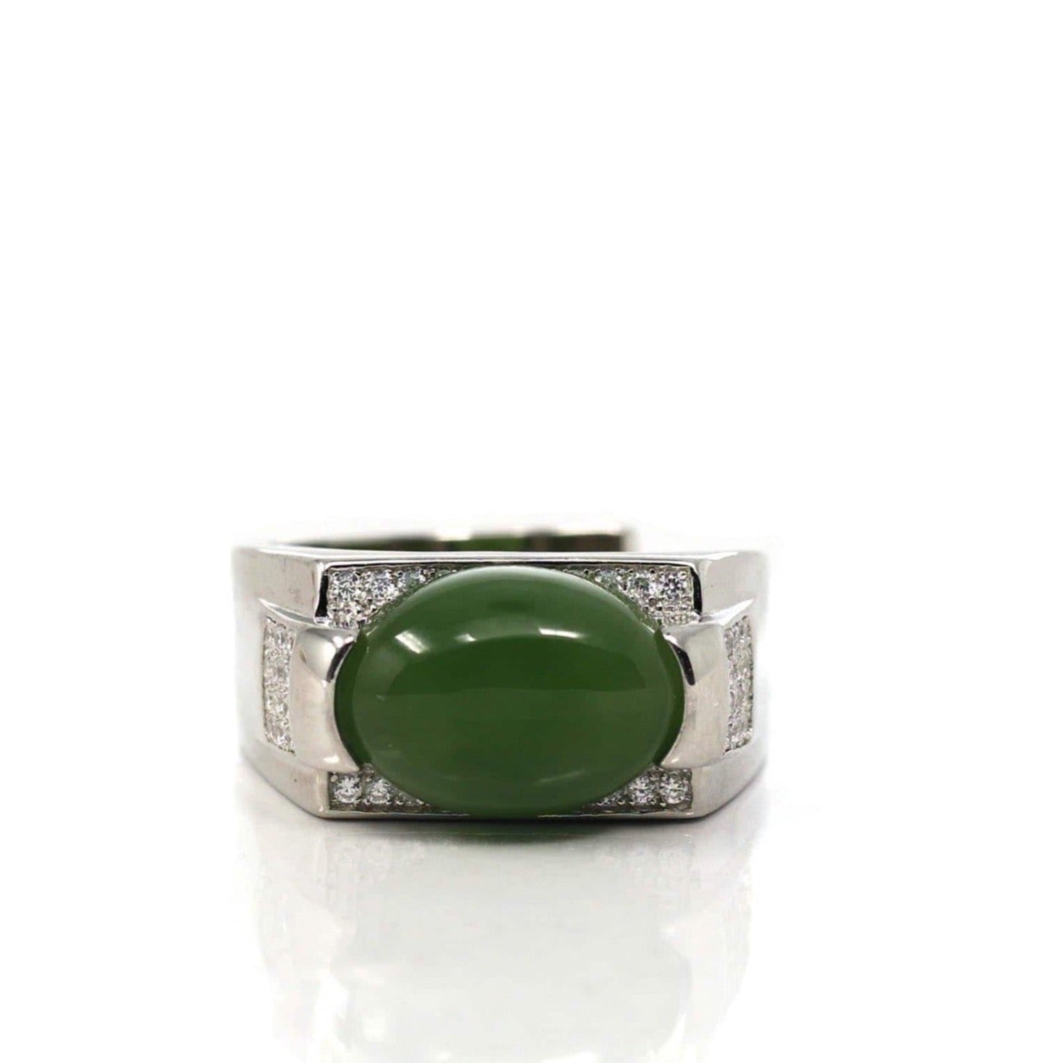 Jade Men's Wedding Ring | Real jade Gemstones Jewelry | Baikalla.com – BKLA