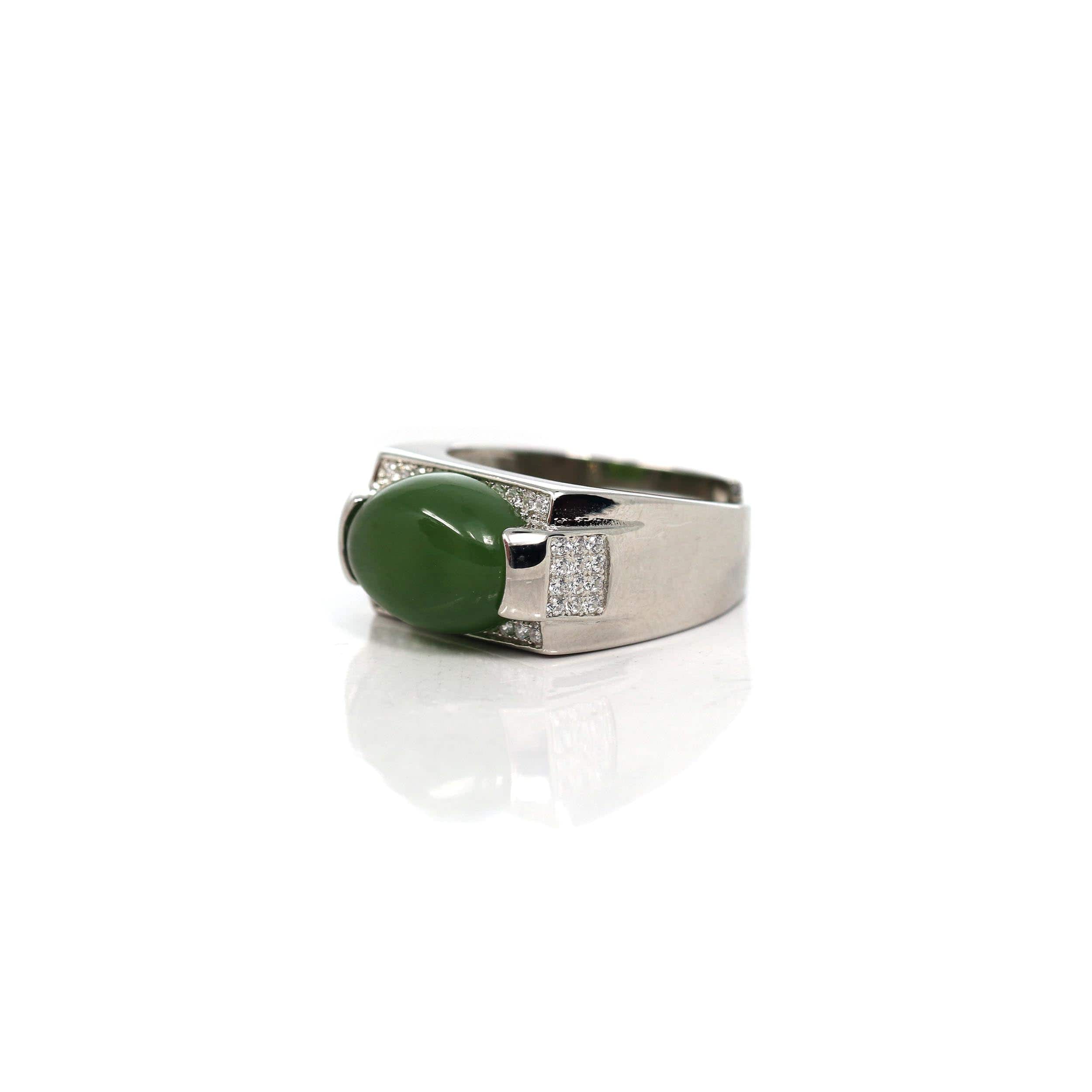 Jade Men's Wedding Ring | Real jade Gemstones Jewelry | Baikalla.com – BKLA