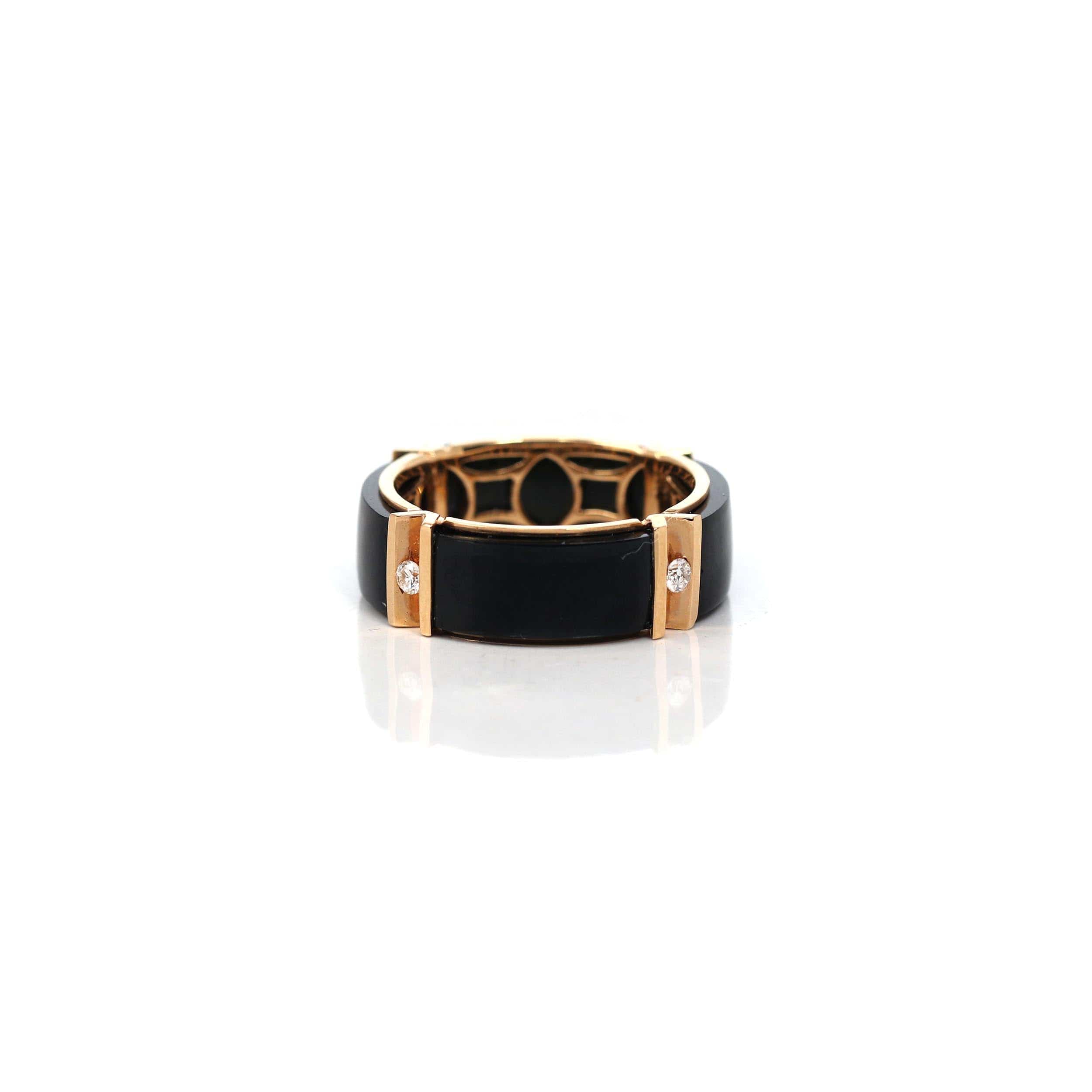 Baikalla™ "Classic Emerald Style" Genuine Burmese Emerald Cut Black Ja ...