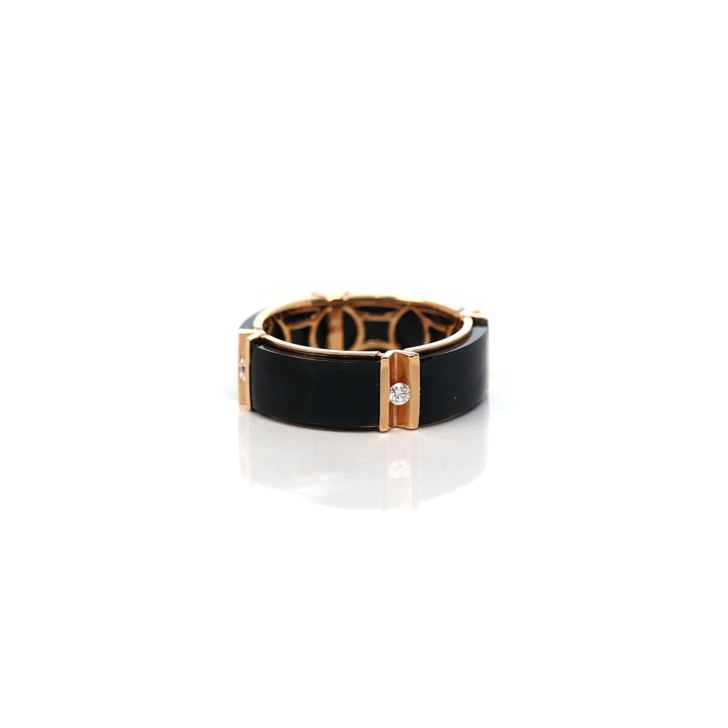 Baikalla™ "Classic Emerald Style" Genuine Burmese Emerald Cut Black Ja ...
