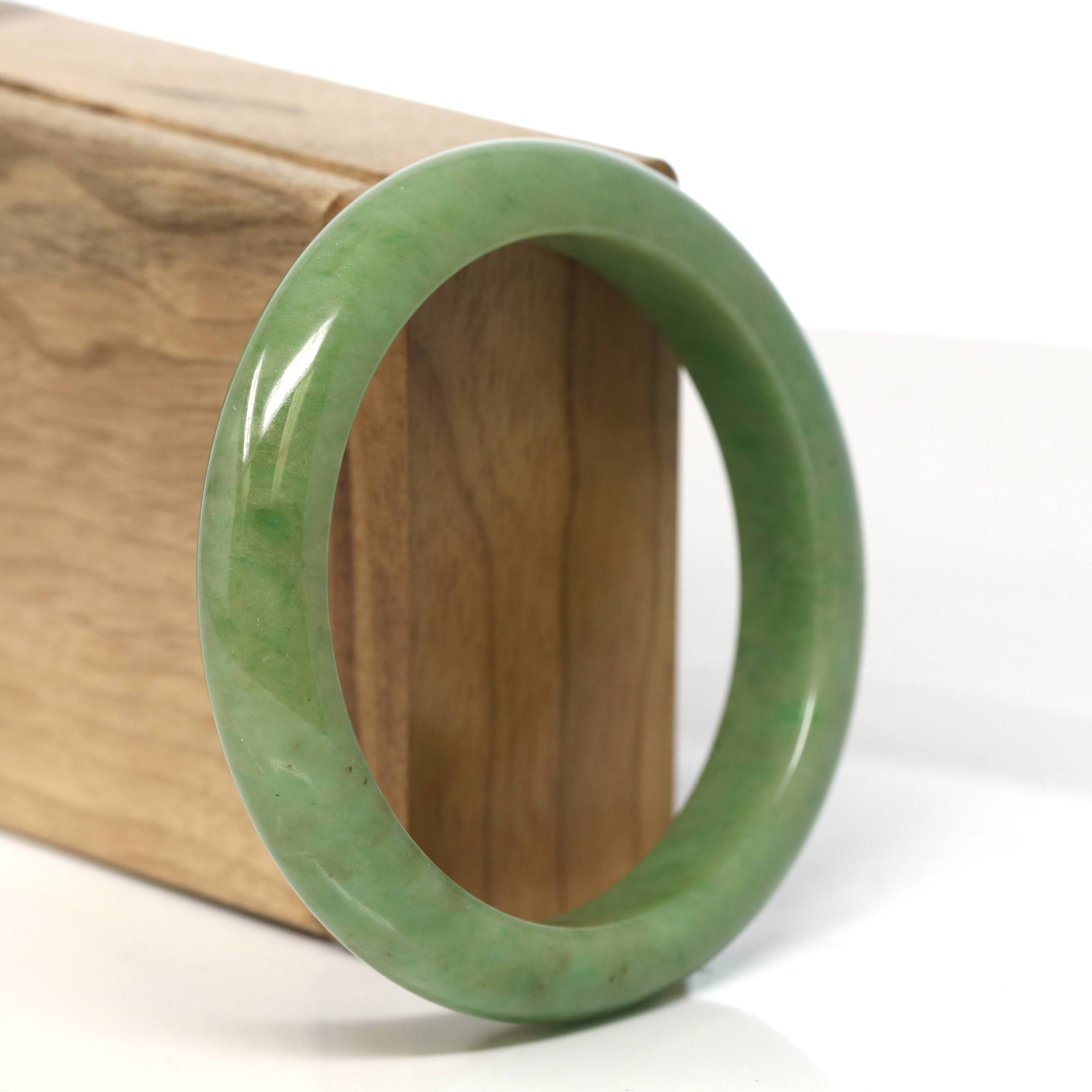 Genuine Burmese Yellow- Green Jadeite Jade Bangle (58 mm) #T476 – BKLA