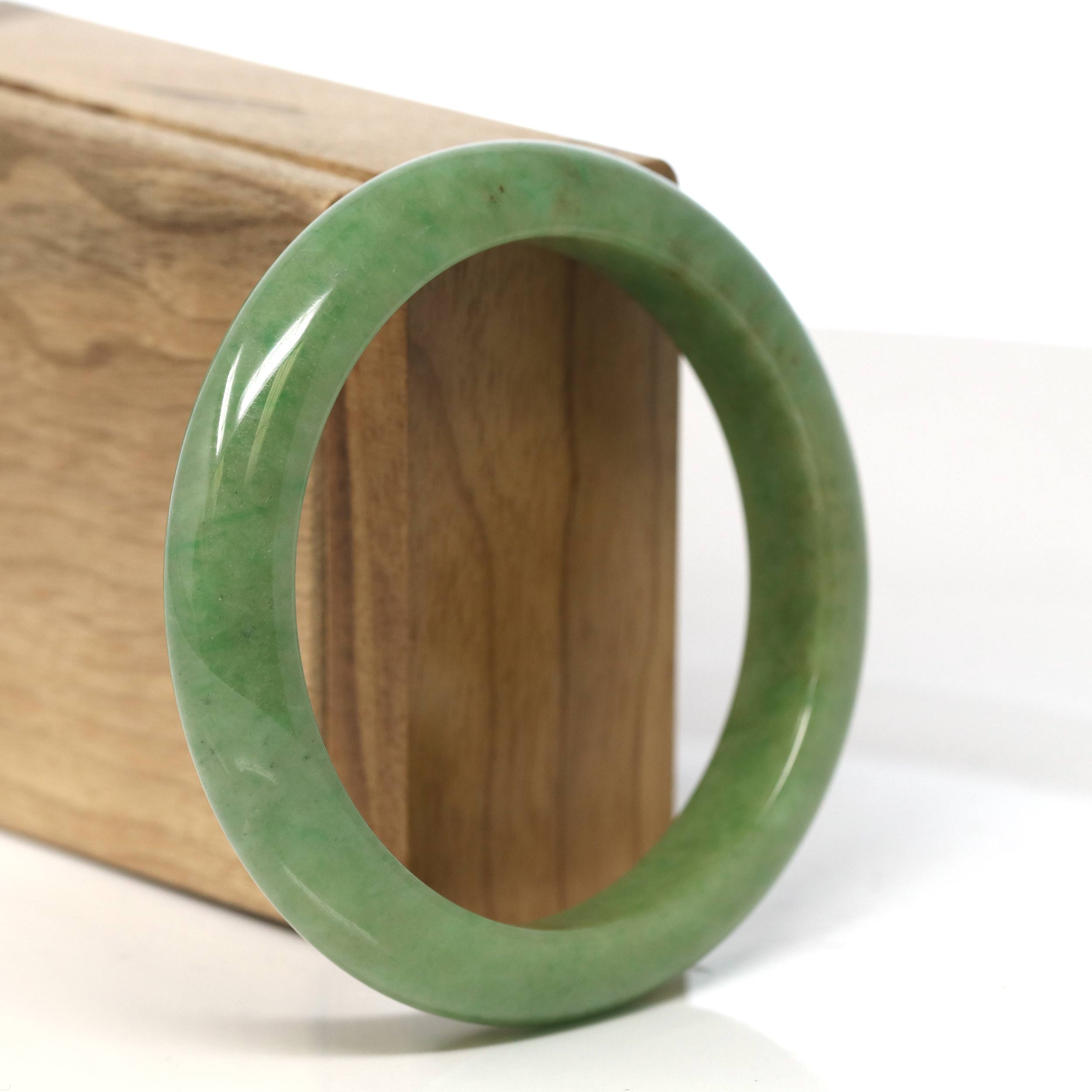 Genuine Burmese Yellow- Green Jadeite Jade Bangle (58 mm) #T476 – BKLA