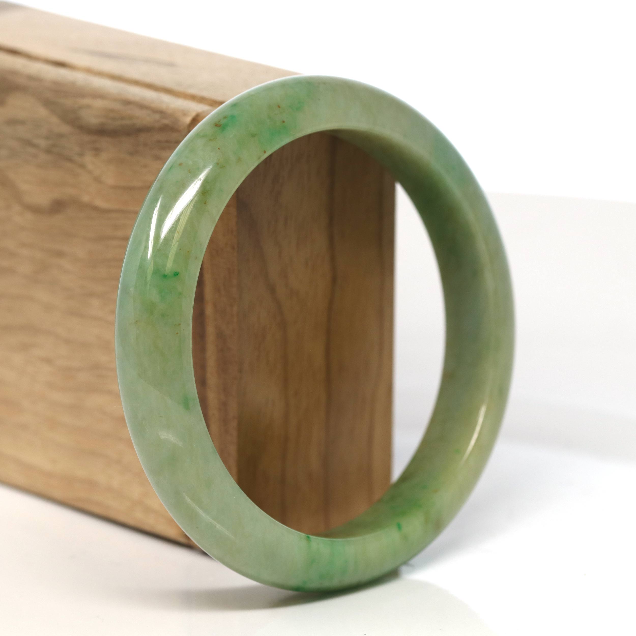 Genuine Burmese Unique Yellow Green Jadeite Jade Bangle (58.7 mm) #T47 ...