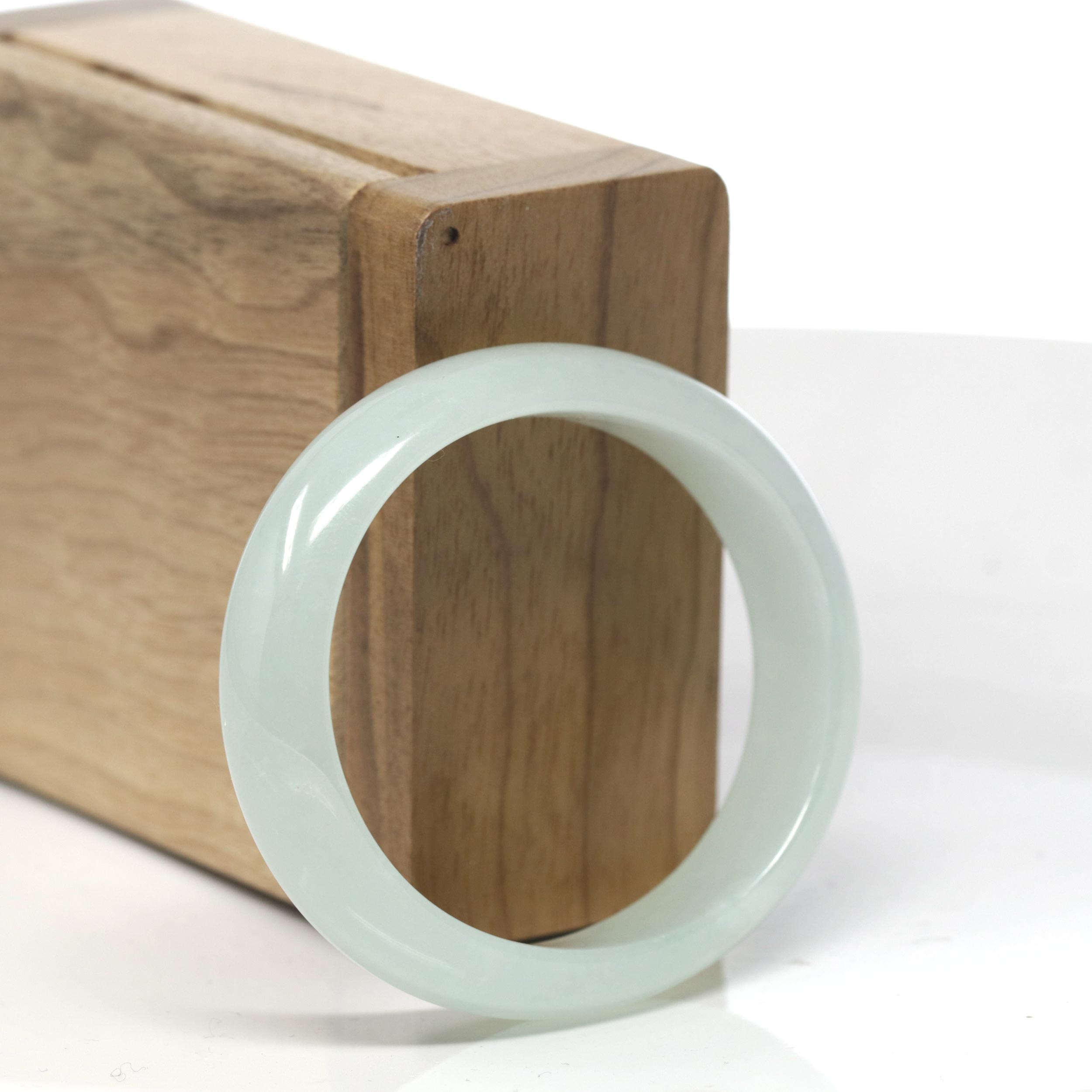 Baikalla Icy Light Green Jadeite Jade Oval Bangle (51.8mm) #TT302 – BKLA