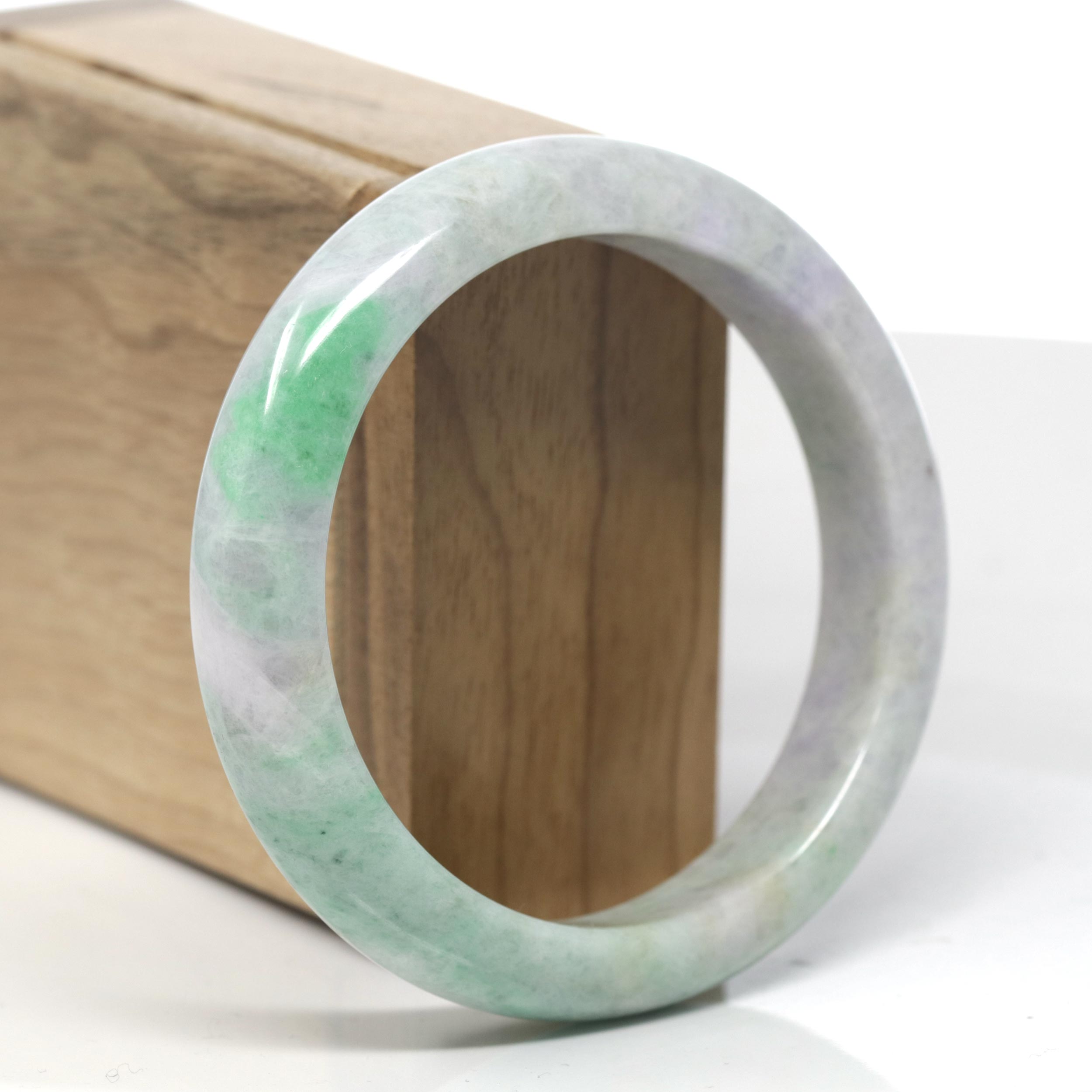 Baikalla White-Lavender & Vibrant Green Jadeite Jade Bangle Bracelet ...