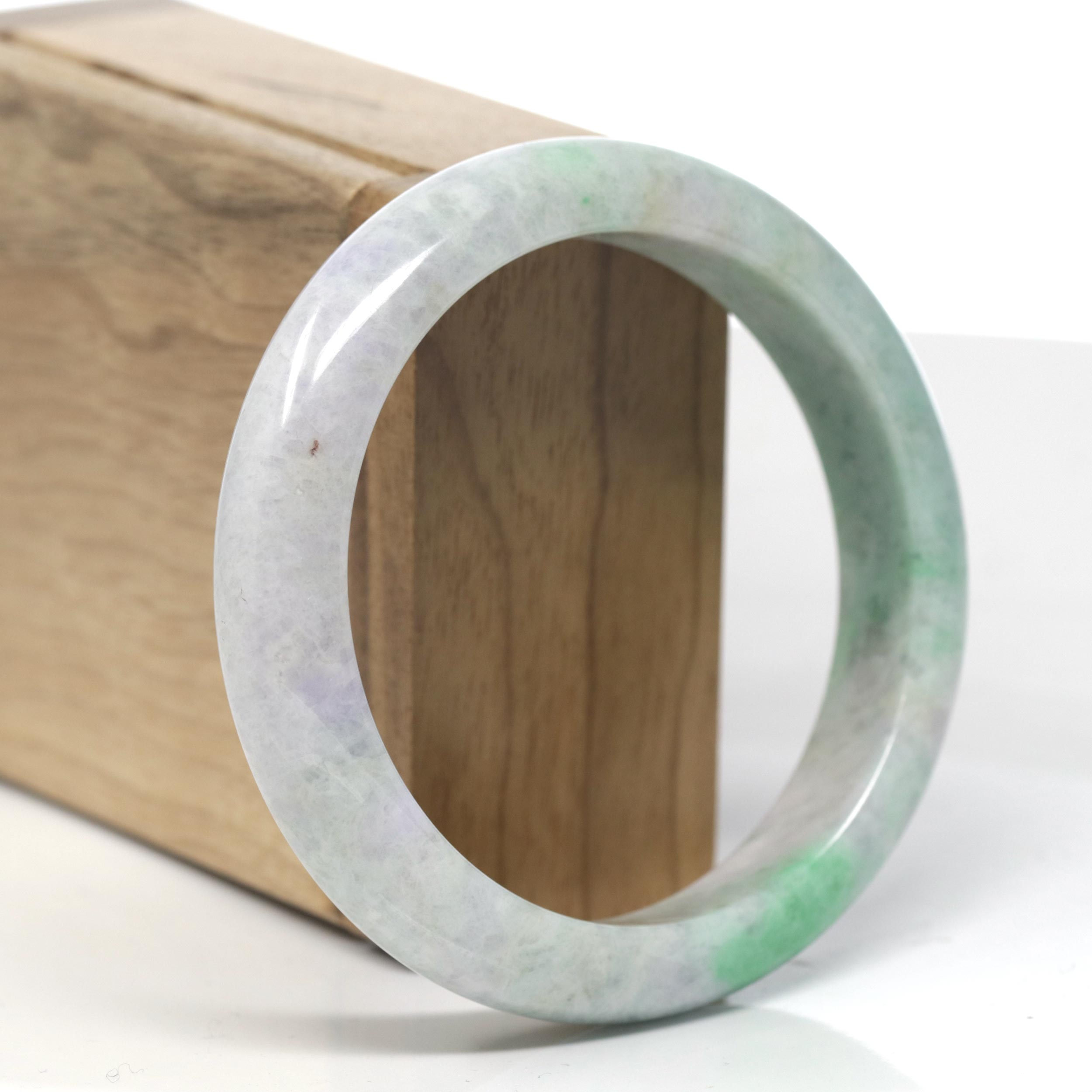 Baikalla White-Lavender & Vibrant Green Jadeite Jade Bangle Bracelet ...