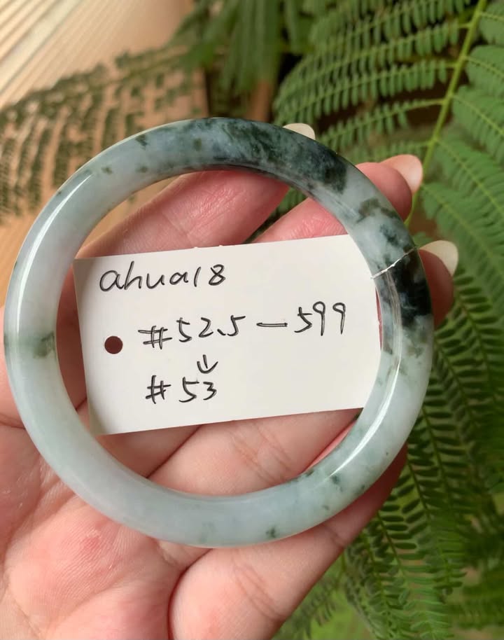 "Live" Natural Dark Blue Flower Jadeite Jade Traditional Full Round Ba ...