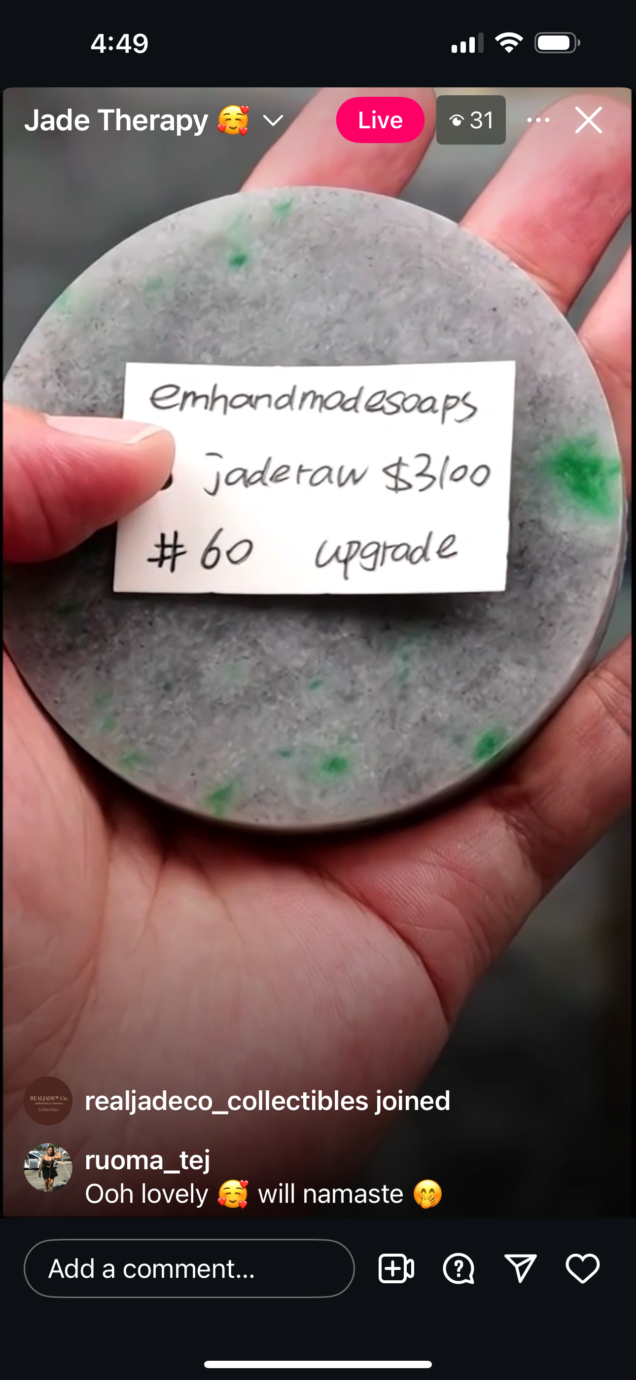 "Live" Natural Unique "Ink painting" With Rich Green Flower Jadeite Ja ...