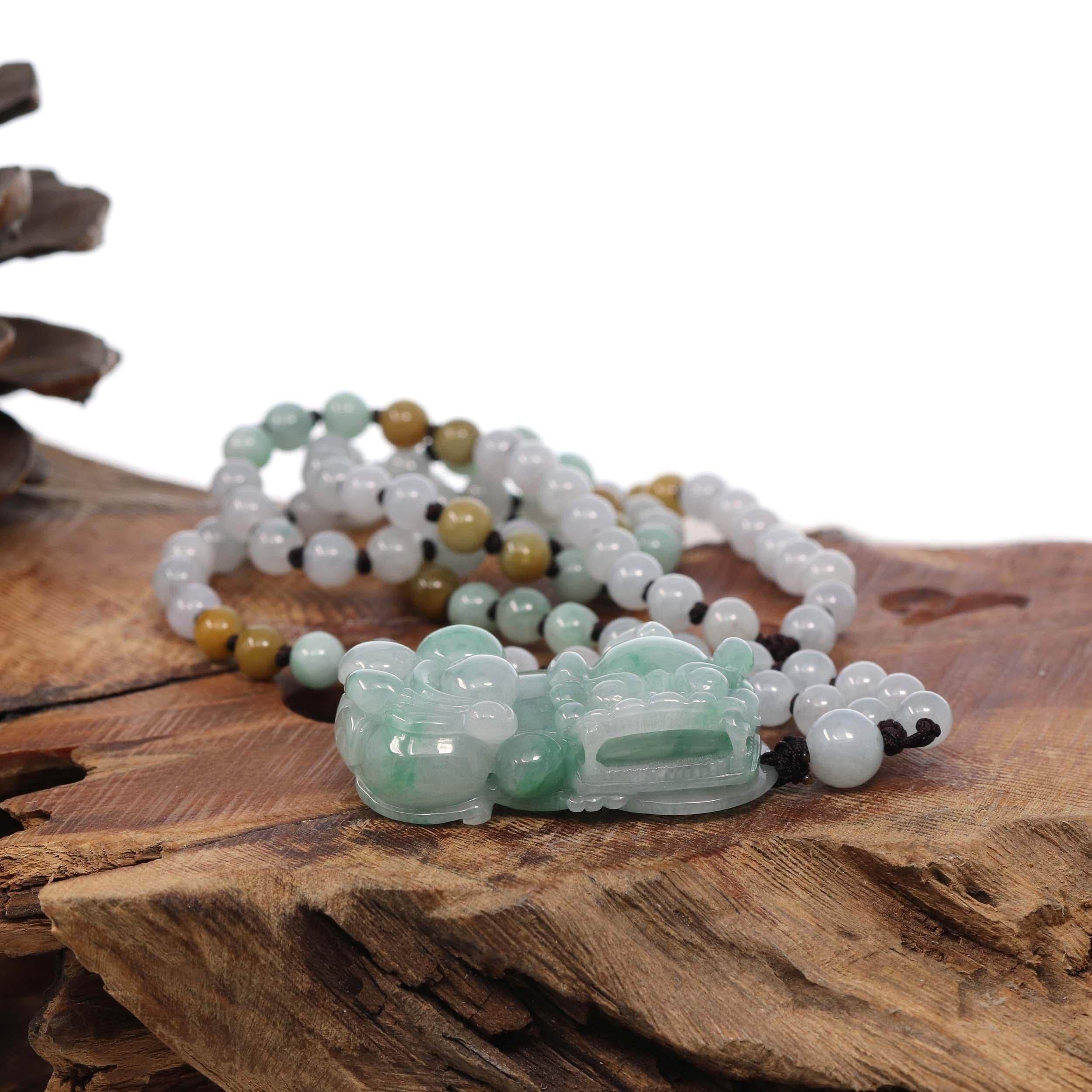 Pi Xiu Genuine Burmese Green Jadeite Jade PiXiu Pendant Necklace ...