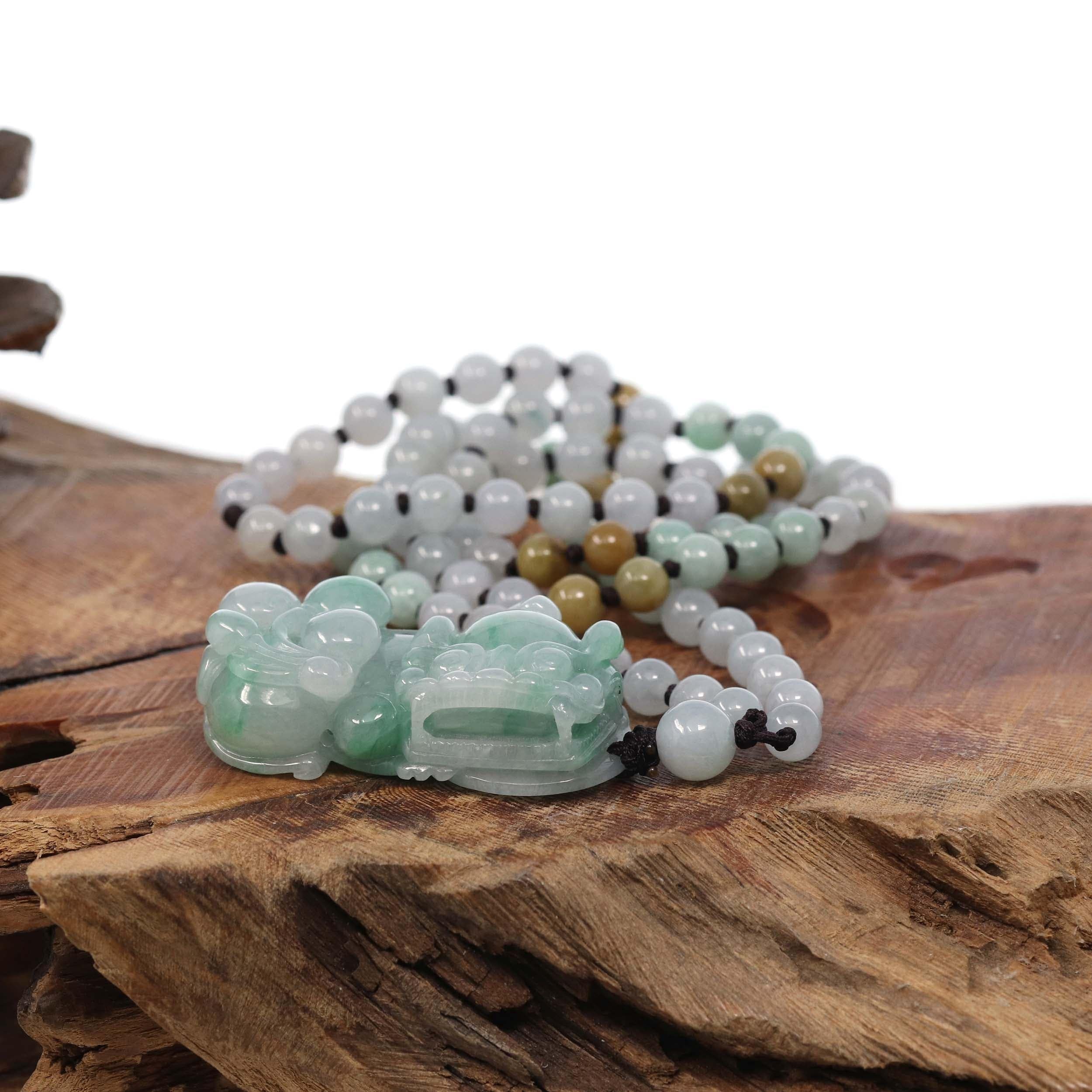 Pi Xiu Genuine Burmese Green Jadeite Jade PiXiu Pendant Necklace ...
