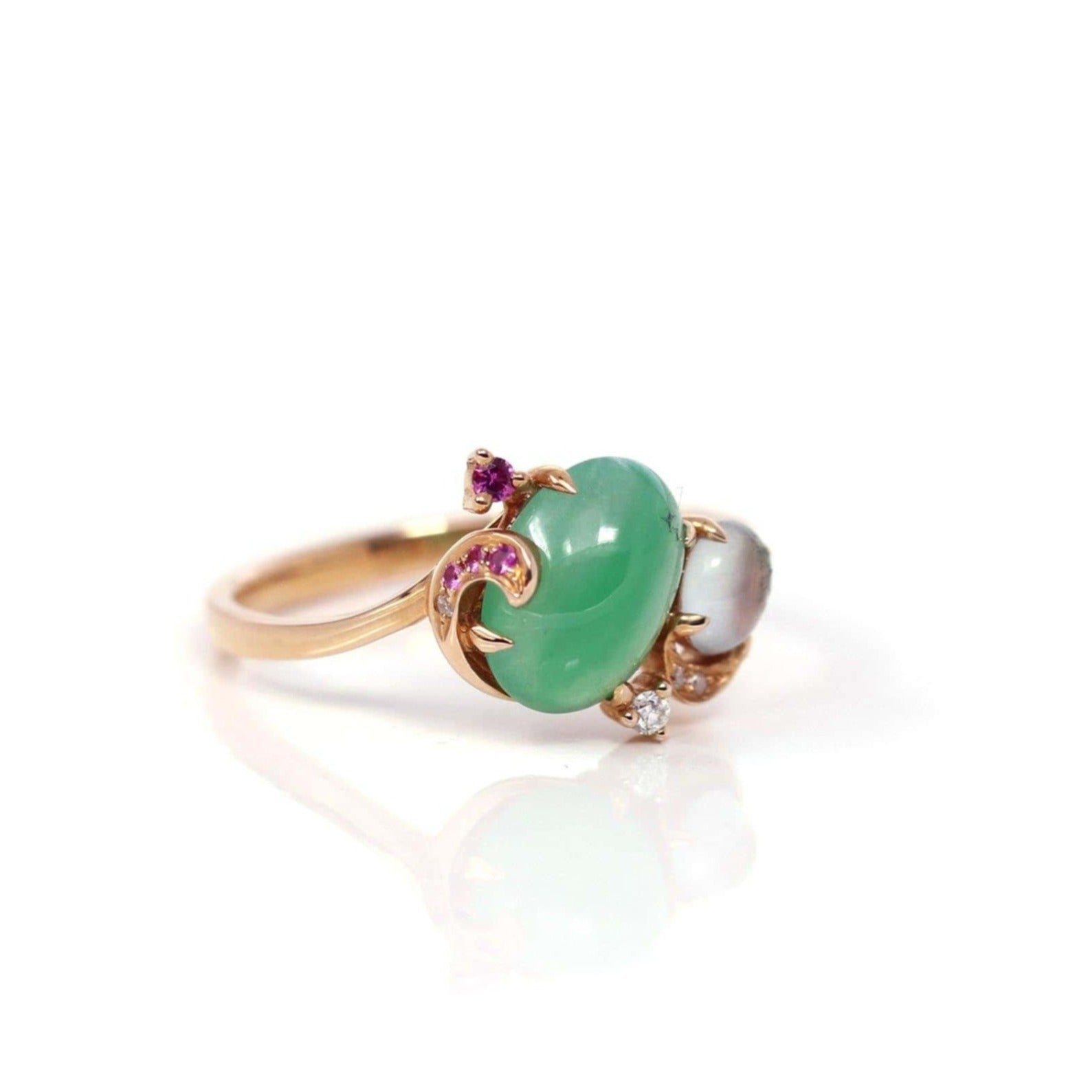 Luxury Jadeite Jade Engagement Ring | Natural Jade Engagement Rings ...