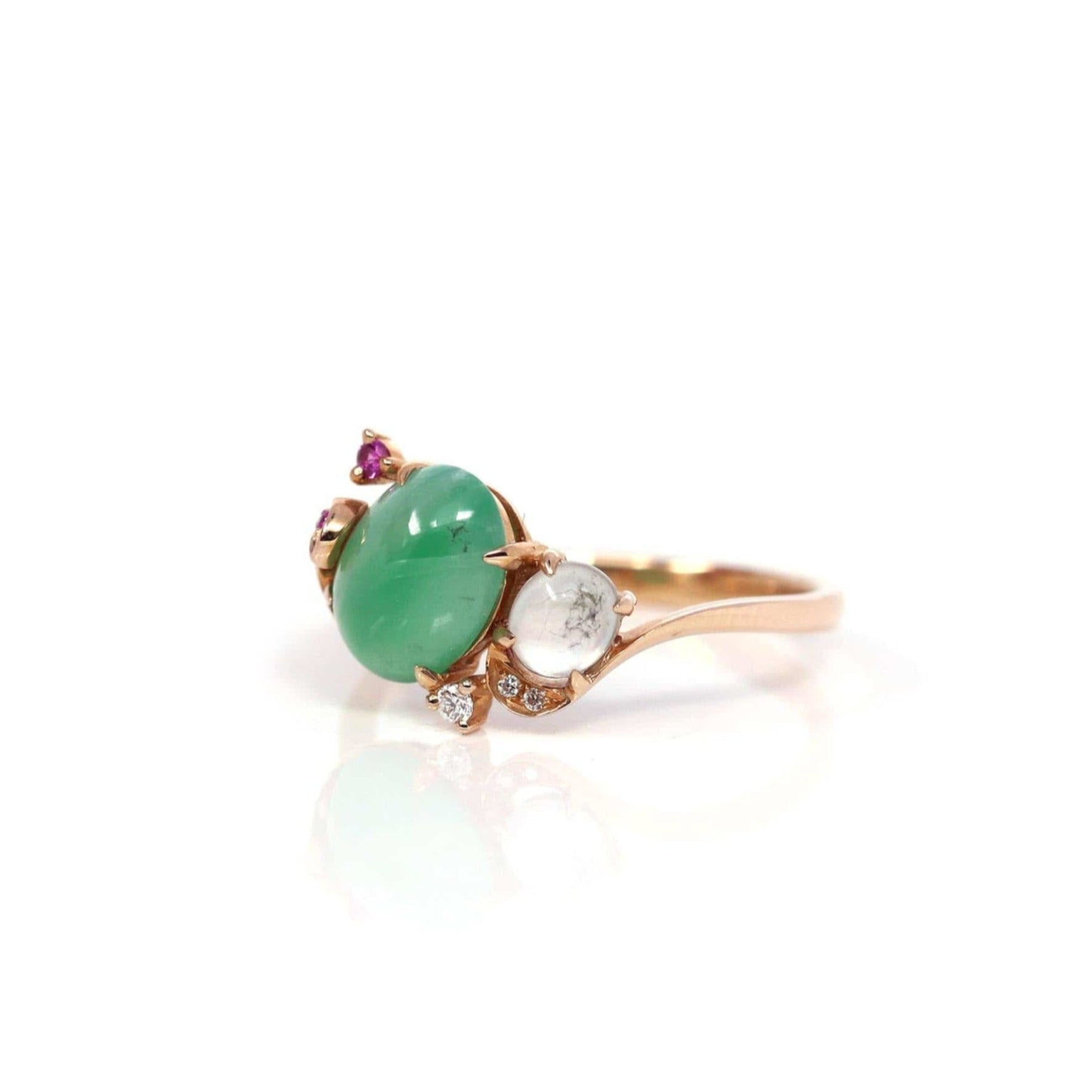 Luxury Jadeite Jade Engagement Ring | Natural Jade Engagement Rings ...
