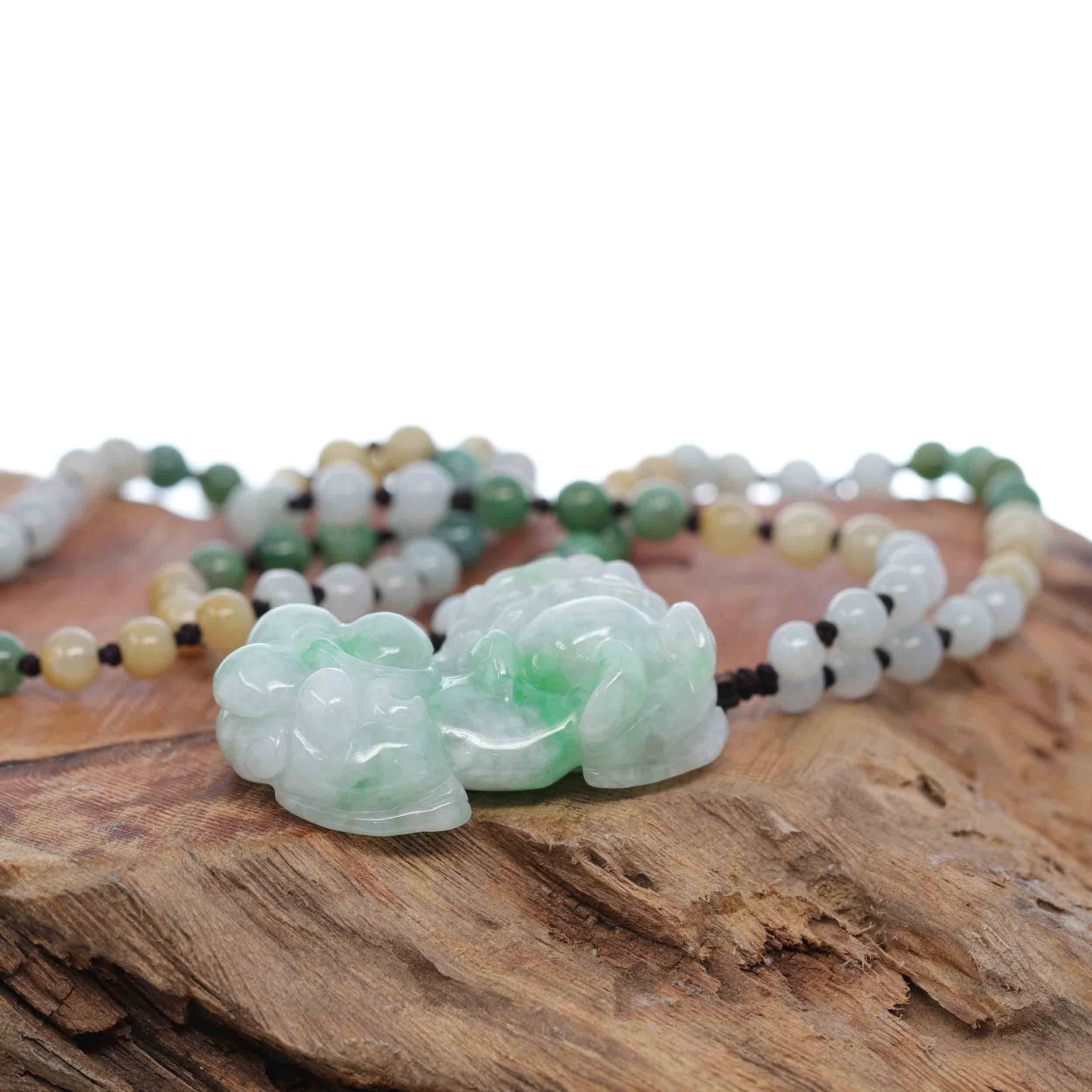 Pi Xiu Genuine Burmese Green Jadeite Jade PiXiu Pendant Necklace ...