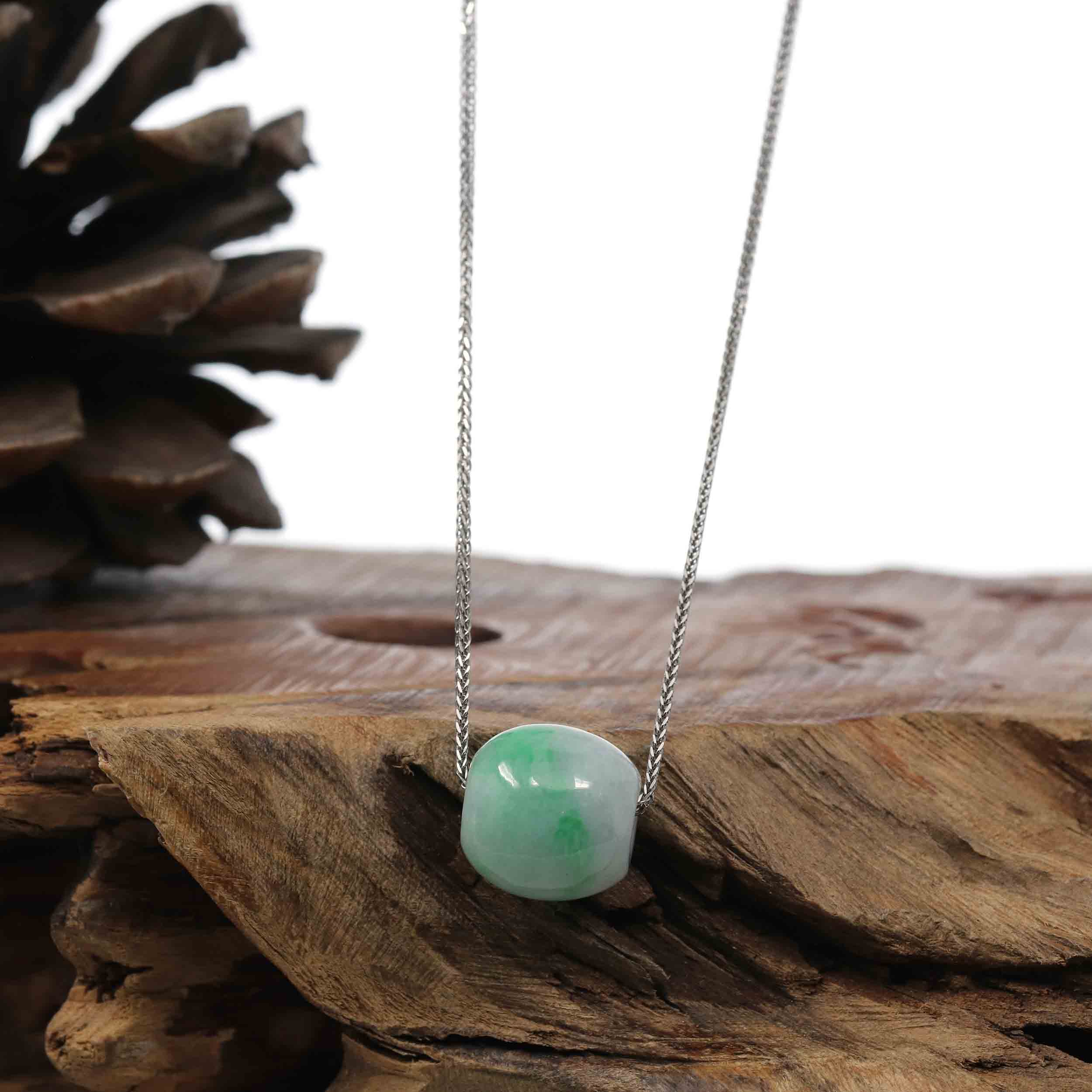 Baikalla™ "Good Luck Button" Necklace Rich Apple Green Jade Lucky Tong ...
