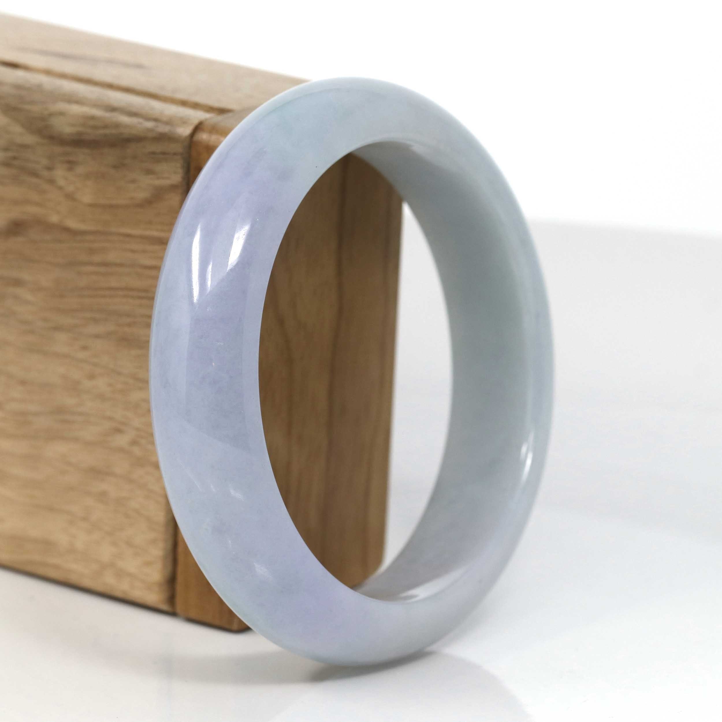 Purple Lavender Natural Jadeite Jade Bangle (58.56 mm) #951 – BKLA