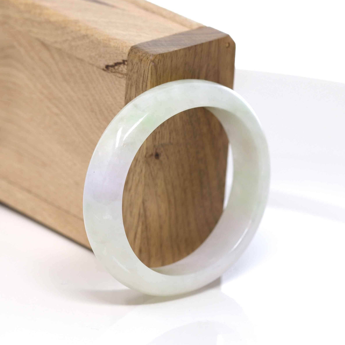 Baikalla "Classic Bangle" Whitish Green Natural Jadeite Jade Bangle (5 ...