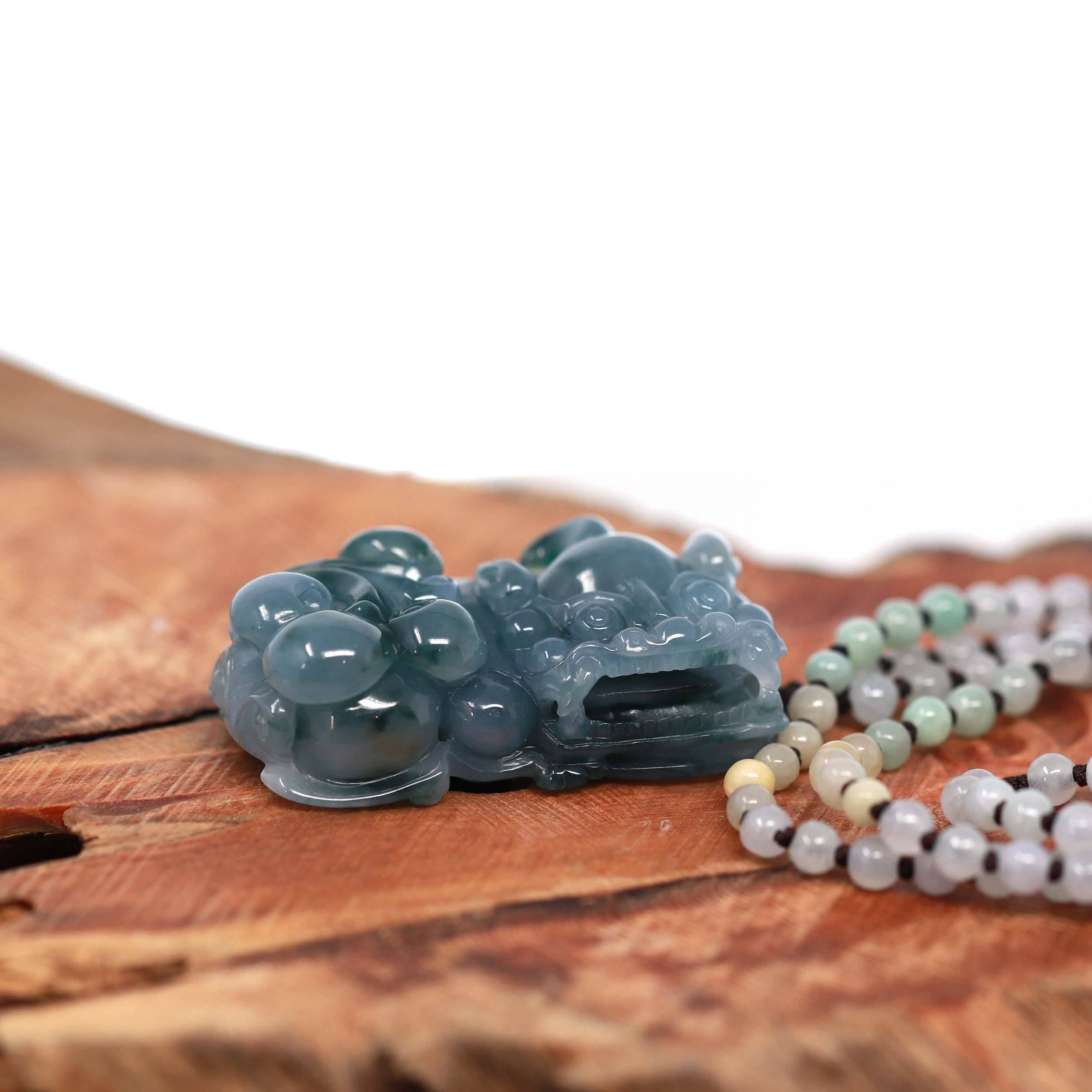 Baikalla™ Pi Xiu Genuine Burmese Blue Green Jadeite Jade PiXiu Pendant ...