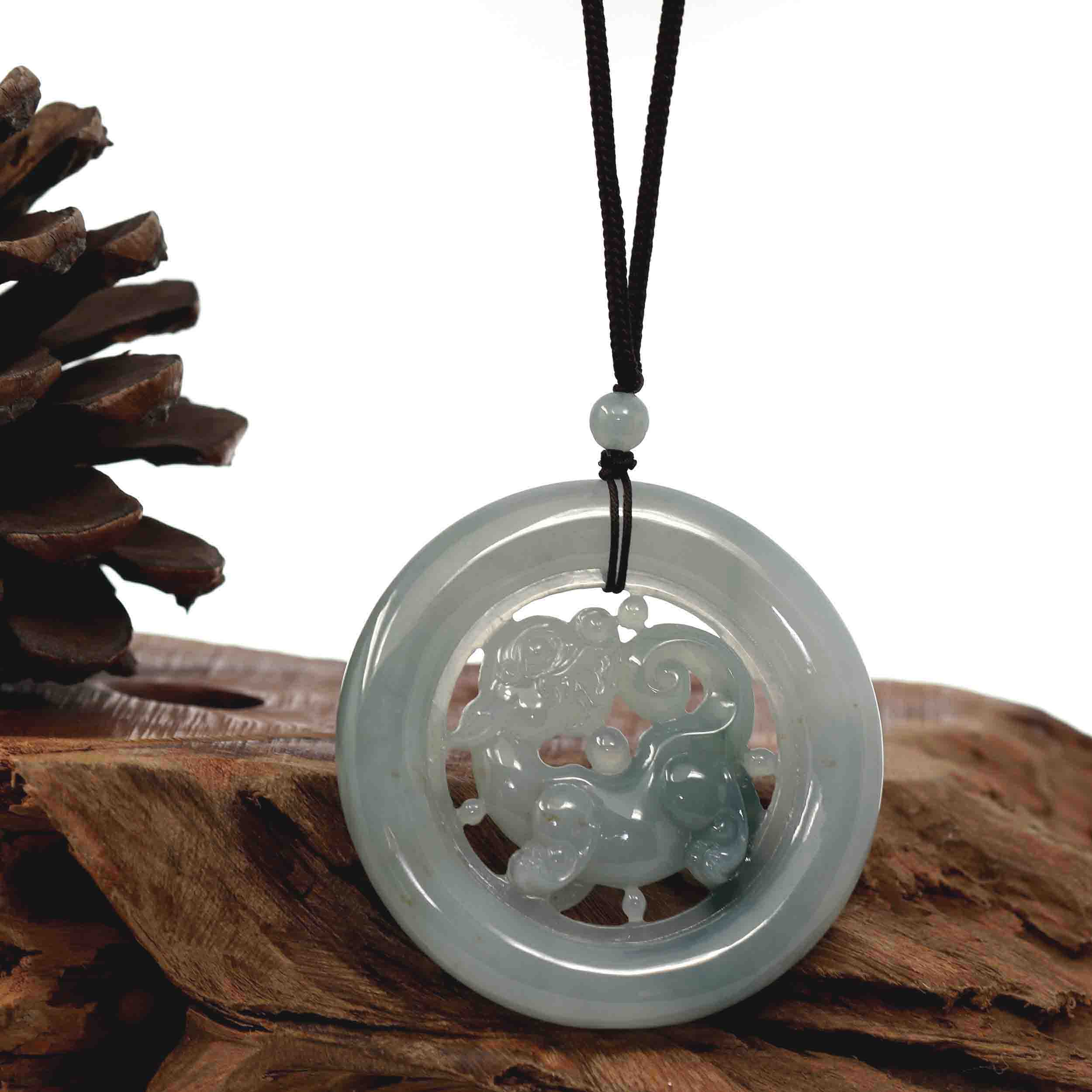 Pi Xiu Genuine Burmese Green Jadeite Jade PiXiu Pendant Necklace ...