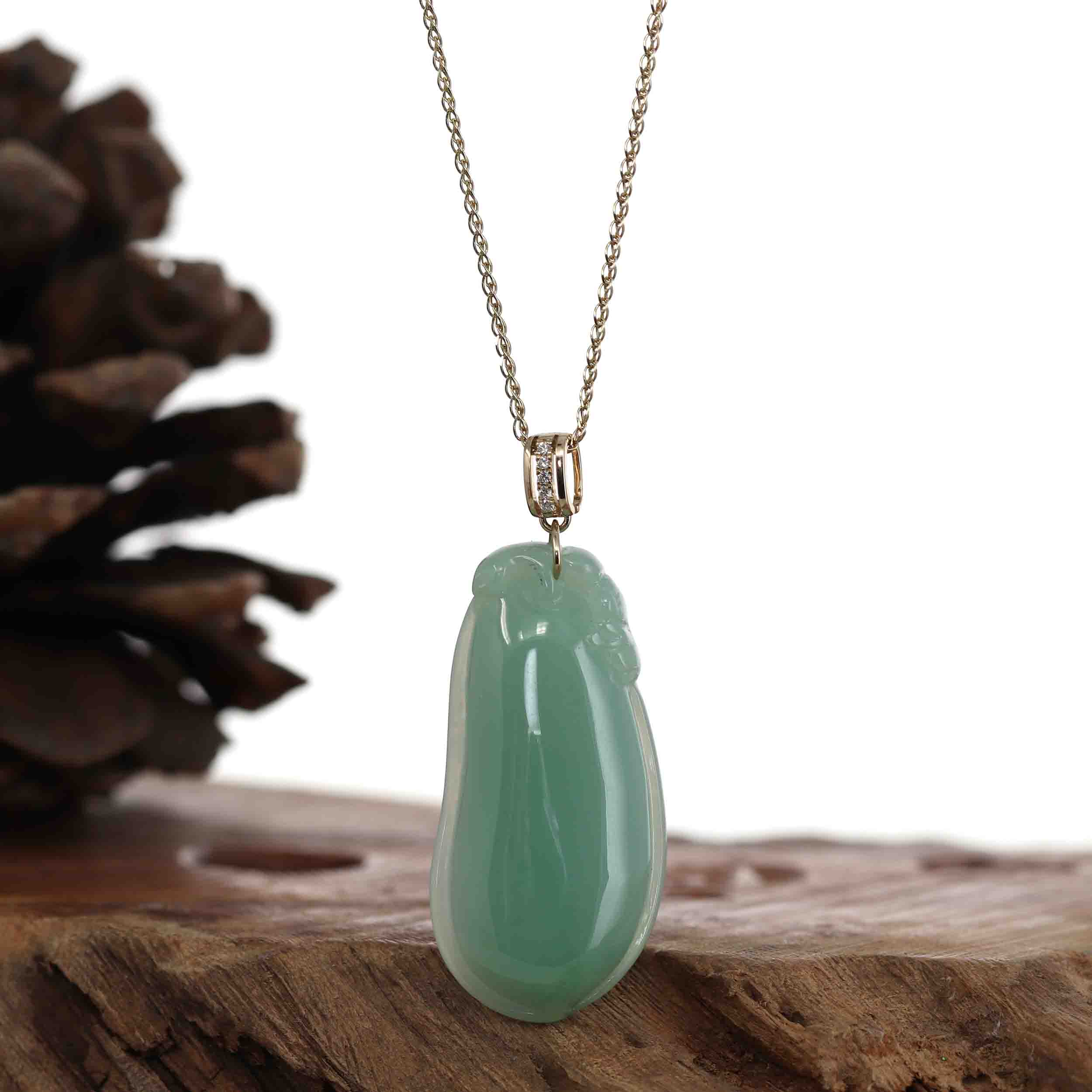 Lavender Jadeite Money Bag Pendant Necklace | Real Jade Jewelry – BKLA