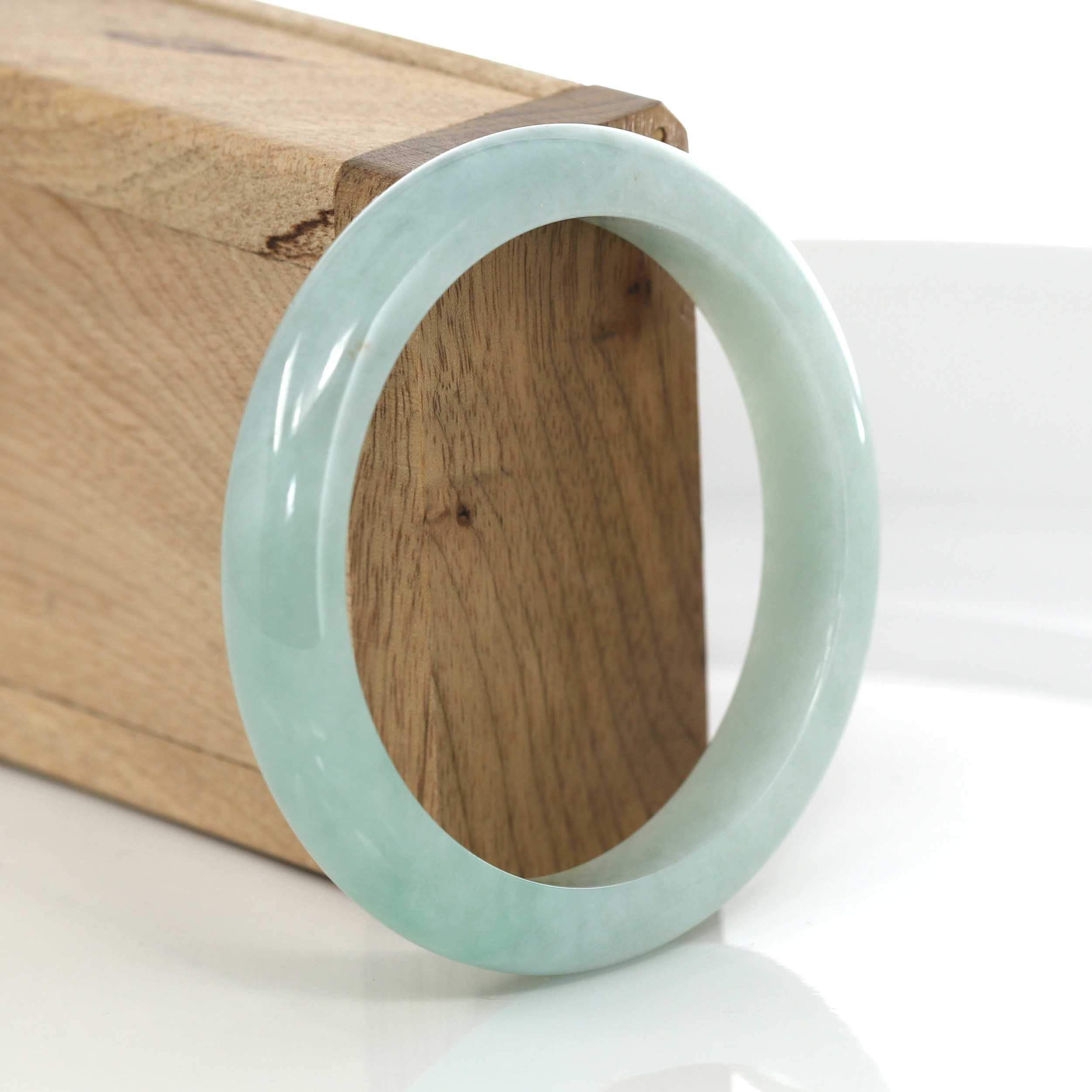 Classic Blue- Green Genuine Jadeite Jade Bangle (56.42 mm) #621 – BKLA