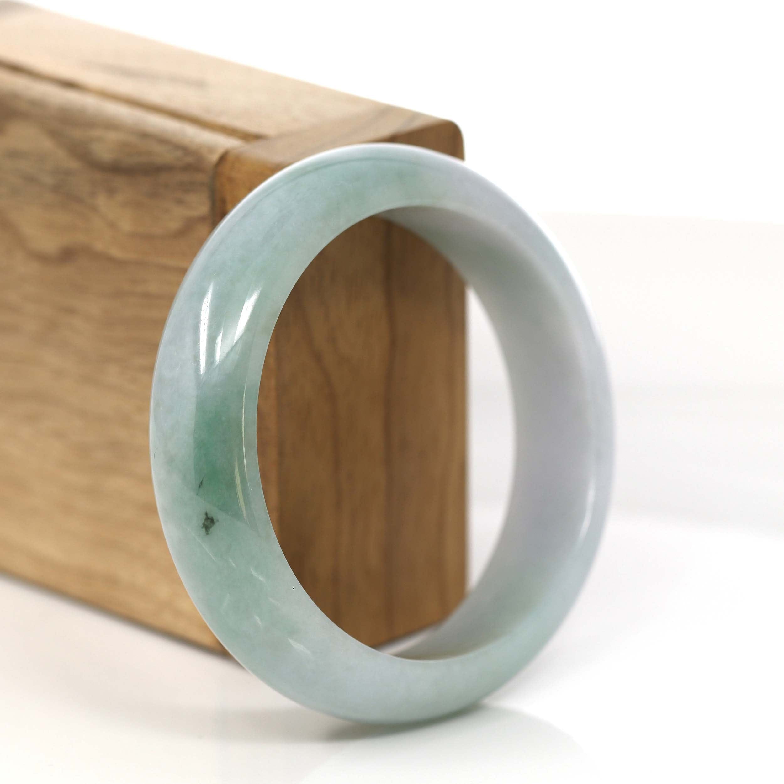 Baikalla "Princess Half Round" Forest Green & Lavender Jadeite Jade Ba ...
