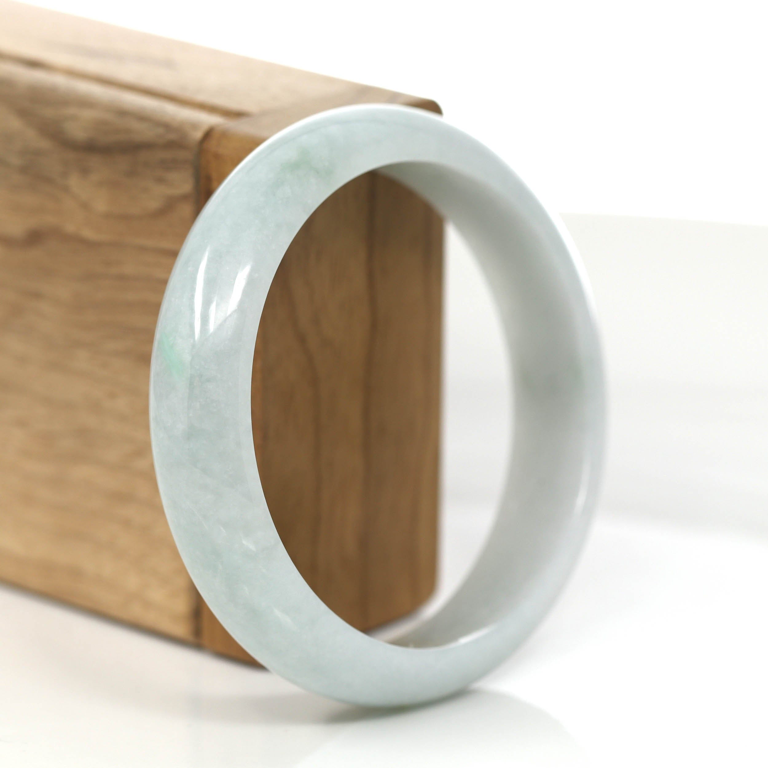 Baikalla "Princess Half Round" Blue-Green Jadeite Jade Bangle (58.16 m ...