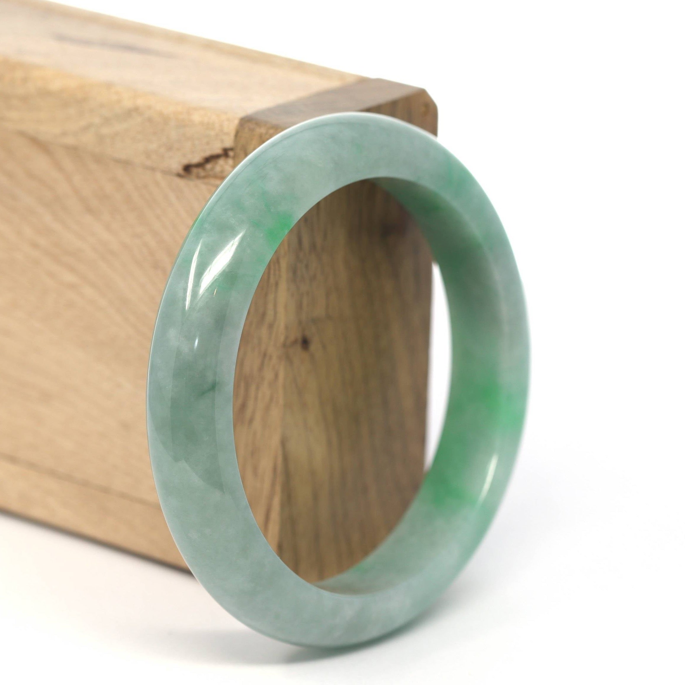 Genuine Burmese Forest Green Jadeite Jade Bangle Bracelet (56 mm) #219 ...