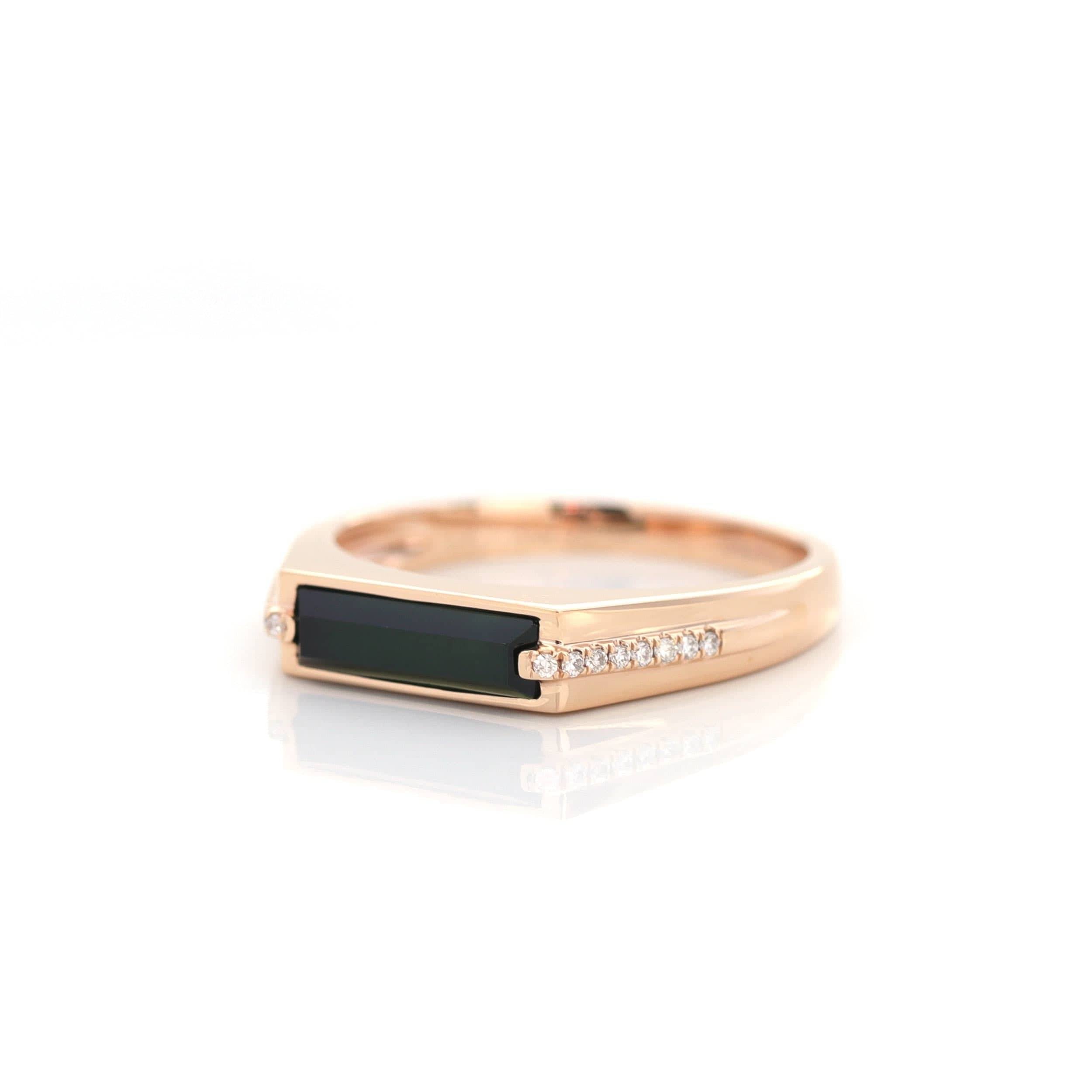 Baikalla™ Burmese Emerald Cut Black Jadeite Jade Engagement Ring | Real ...