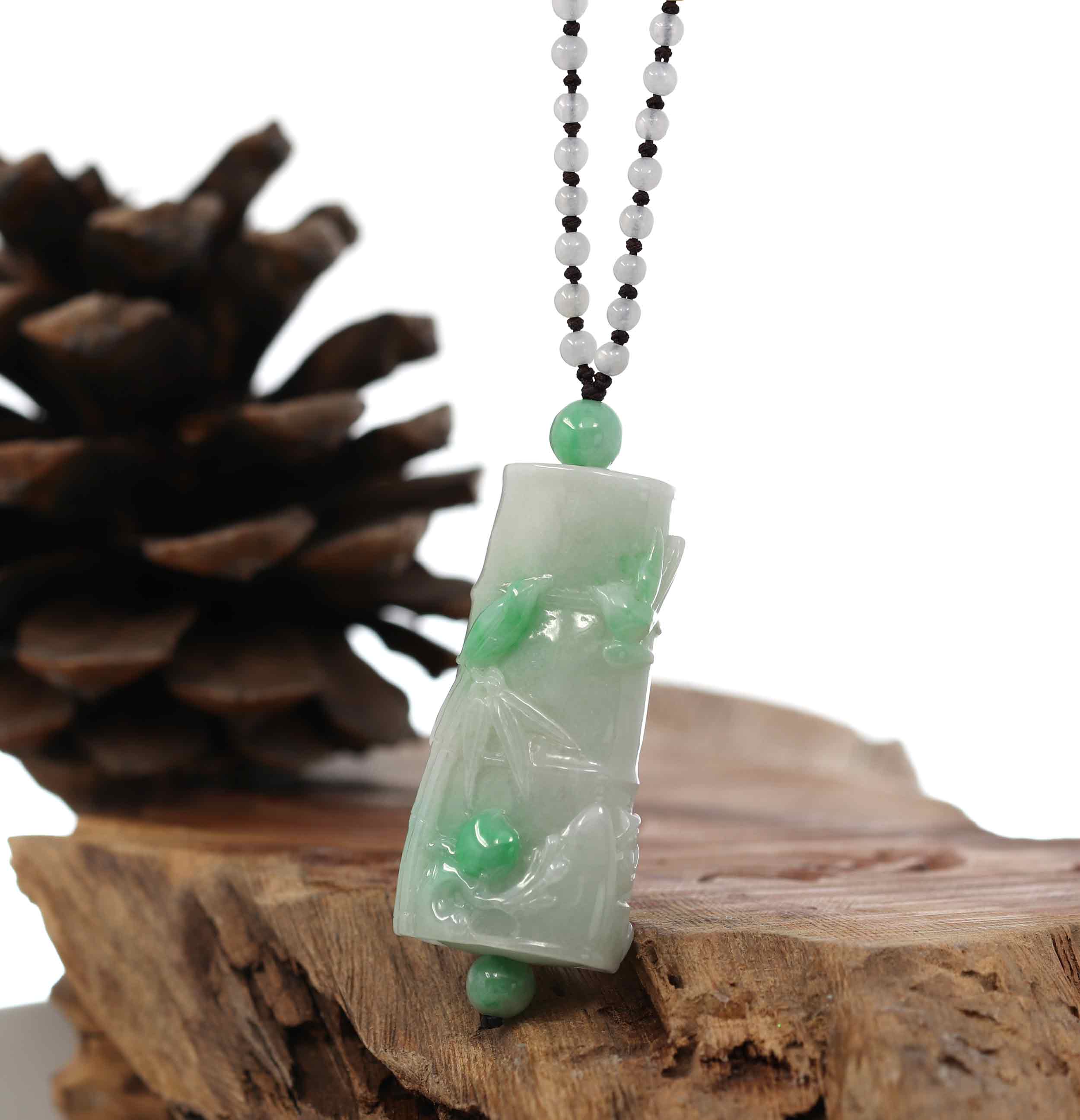Lavender Jadeite Jade Bamboo Pendant | Natural Jadeite Jade Jewelry – BKLA