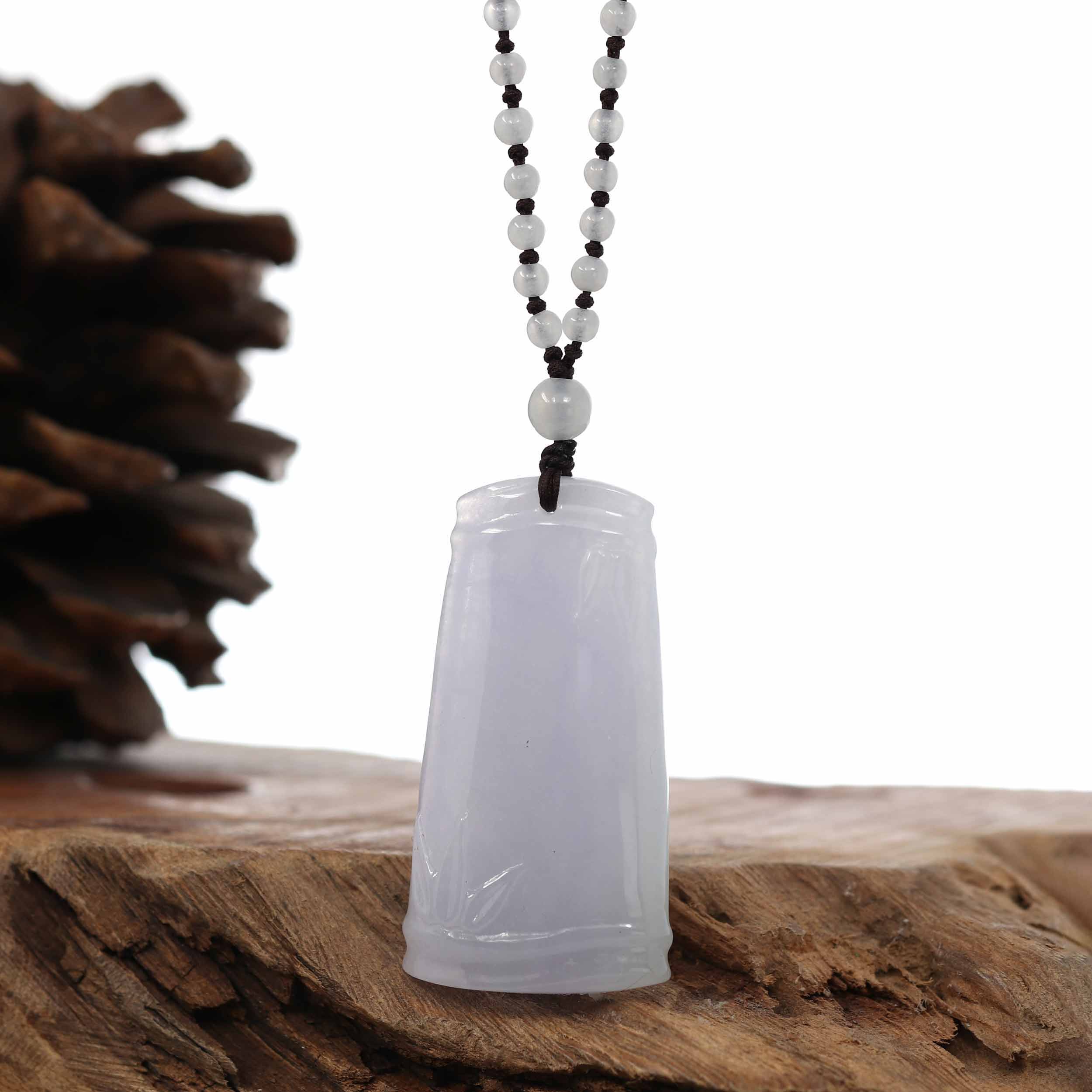 Lavender Jadeite Jade Bamboo Pendant | Natural Jadeite Jade Jewelry – BKLA