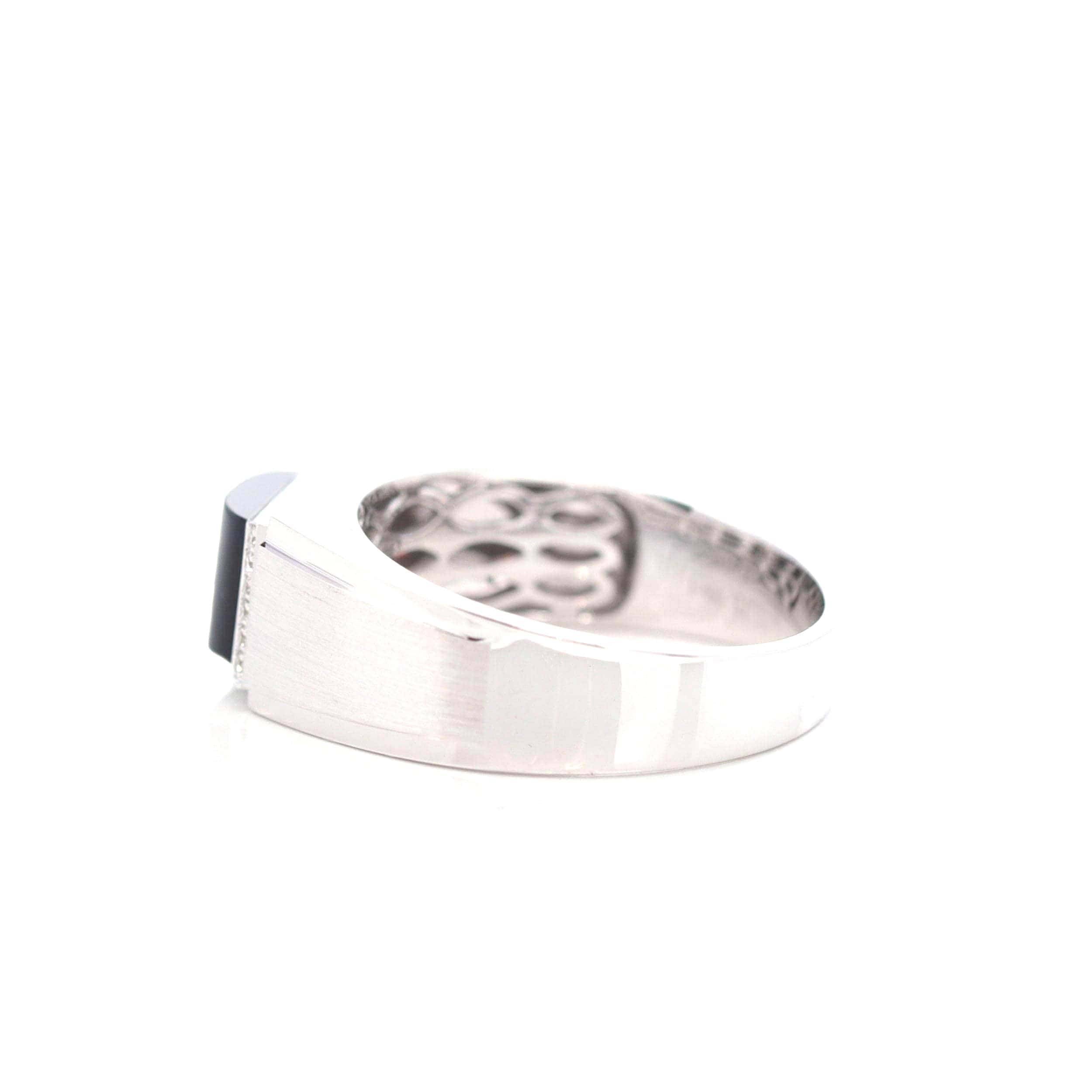 Baikalla™ "Classic Emerald Style" Genuine Burmese Emerald Cut Black Ja ...