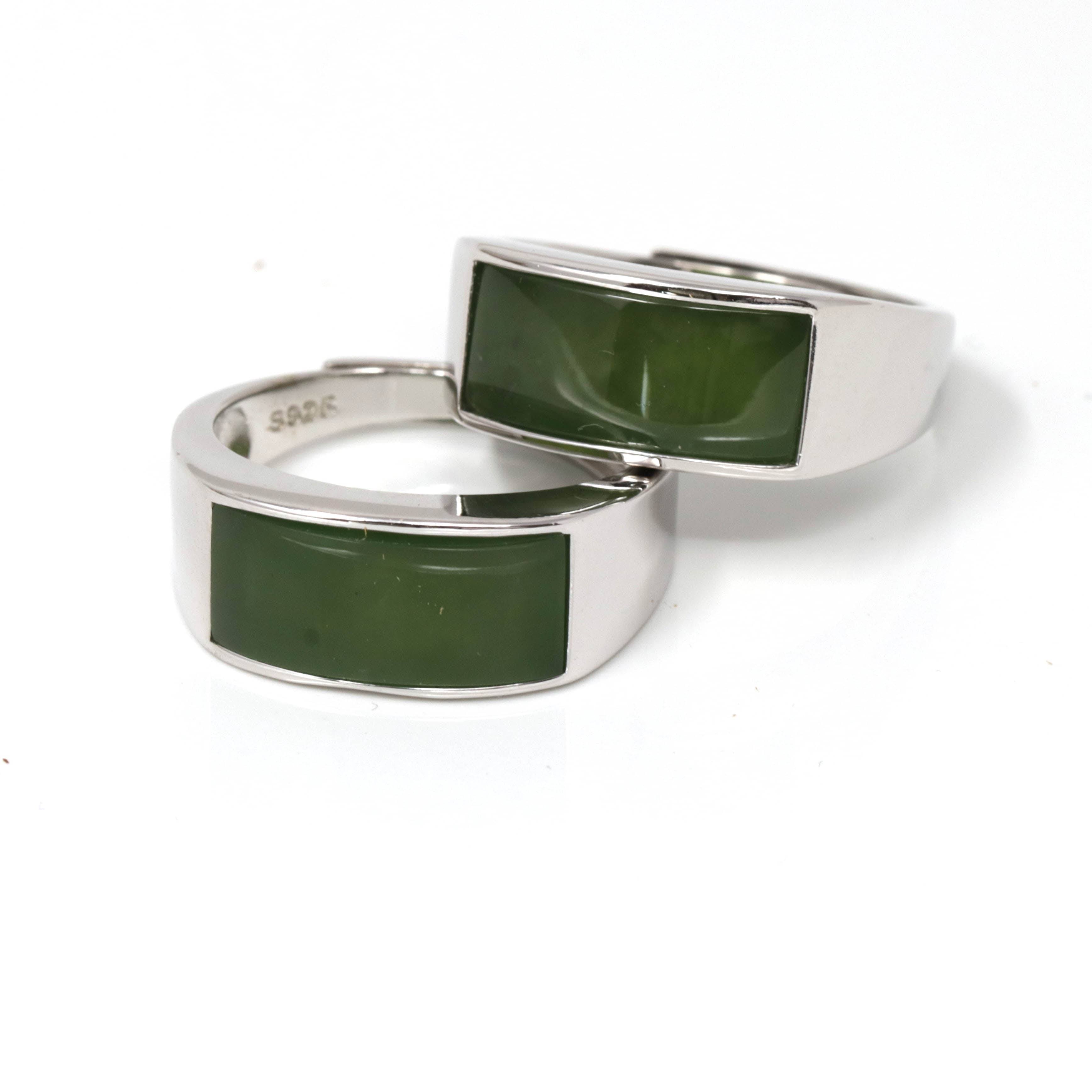 Jade Men's Wedding Ring | Real jade Gemstones Jewelry | Baikalla.com